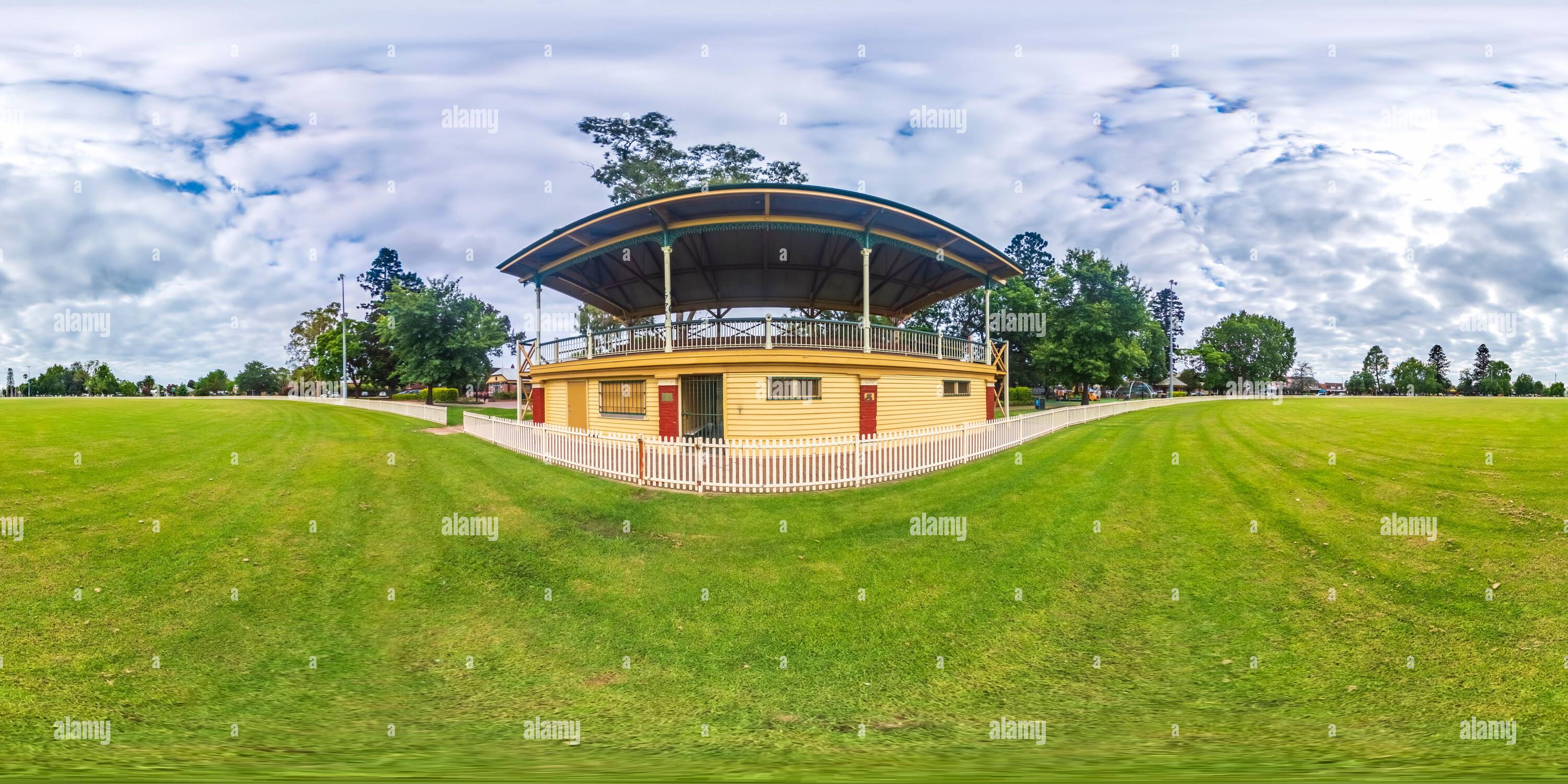 360° view of Spherical panoramic photograph of Richmond Oval and ...