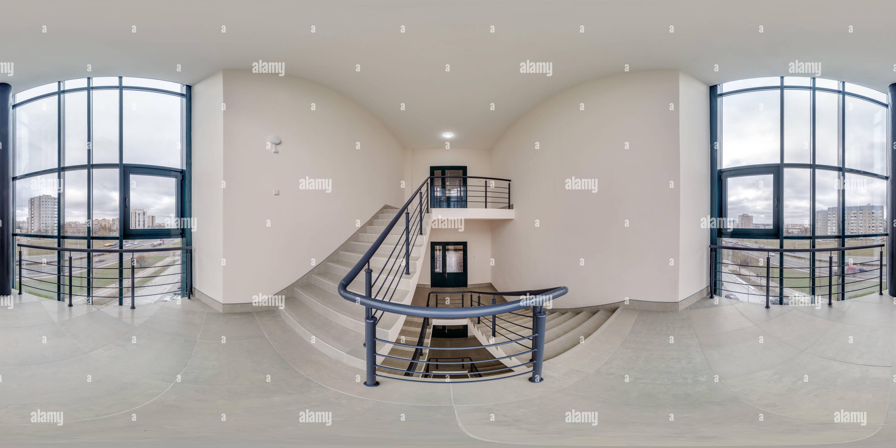 360° view of full spherical hdri 360 panorama view in empty modern hall ...