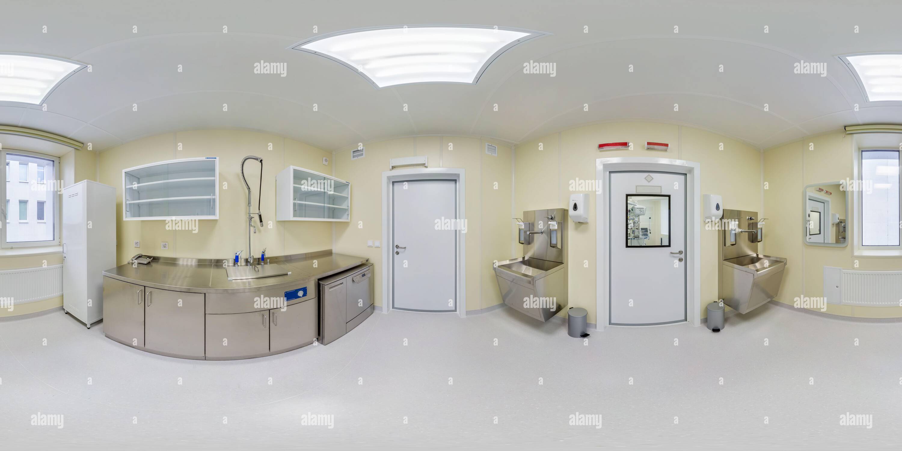 360° view of full hdri 360 panorama in preoperative room or sanitary ...