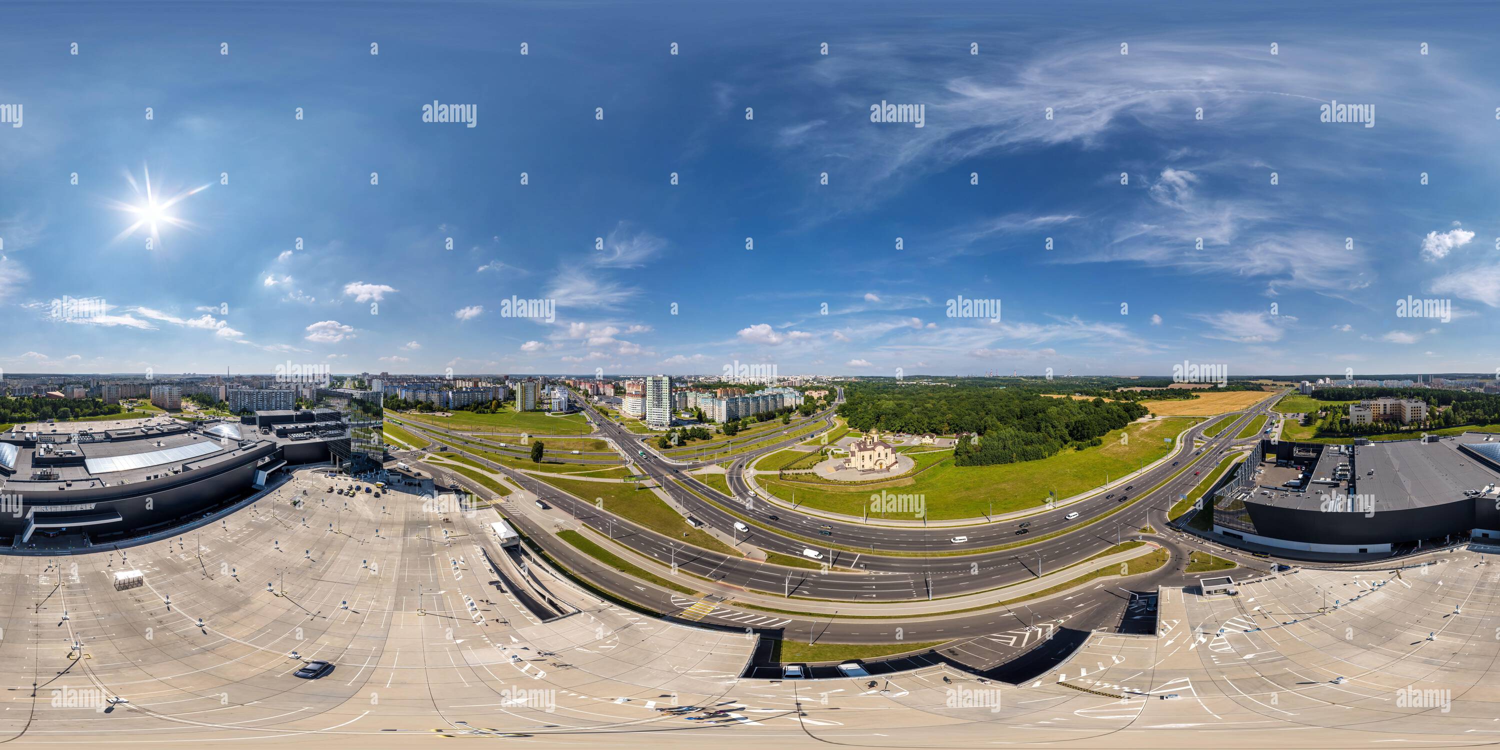 360° view of aerial full seamless spherical hdri 360 panorama view ...