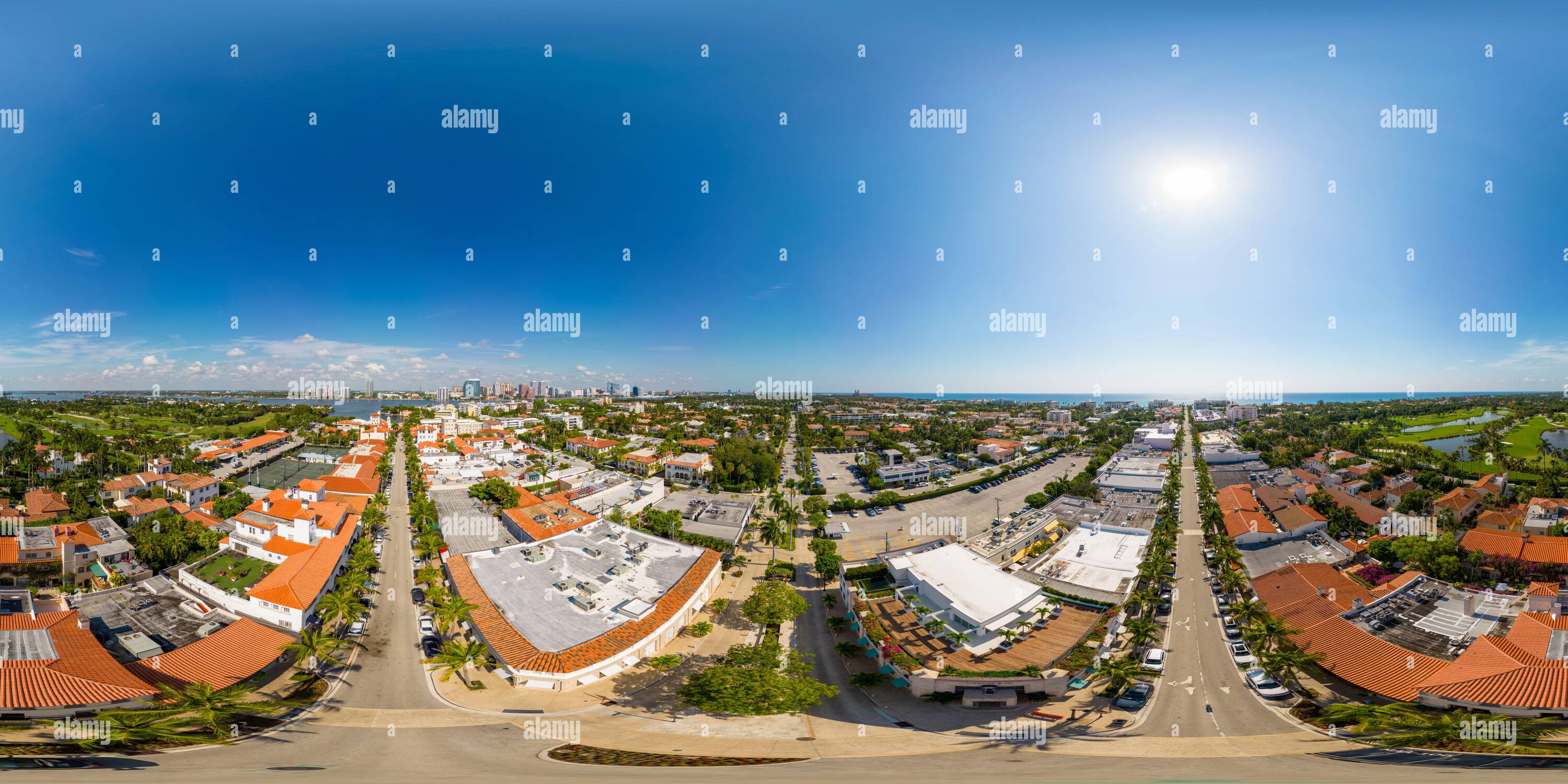 360° view of Palm Beach, FL, USA - May 11, 2023: Aerial drone 360 ...