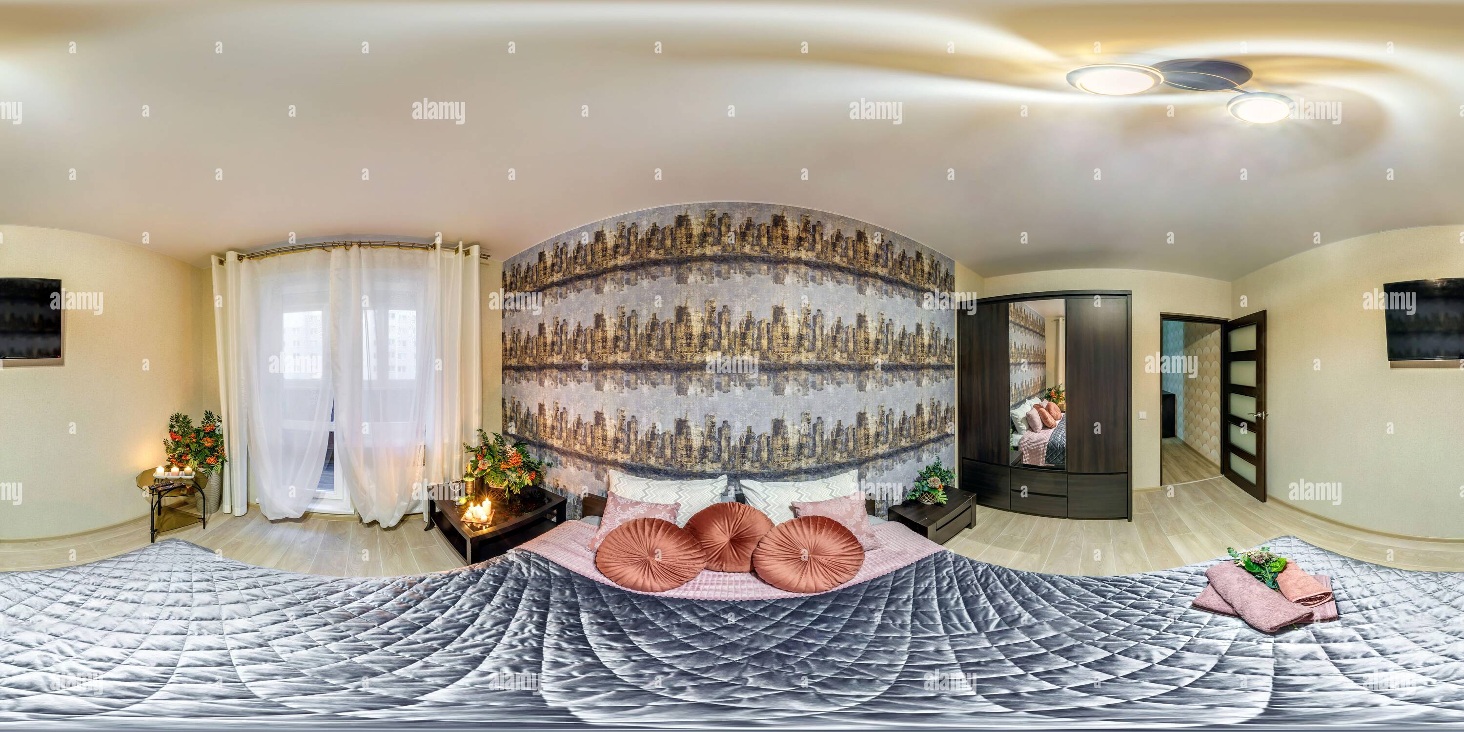 360° view of 360 hdri panorama view in interior of modern luxure ...