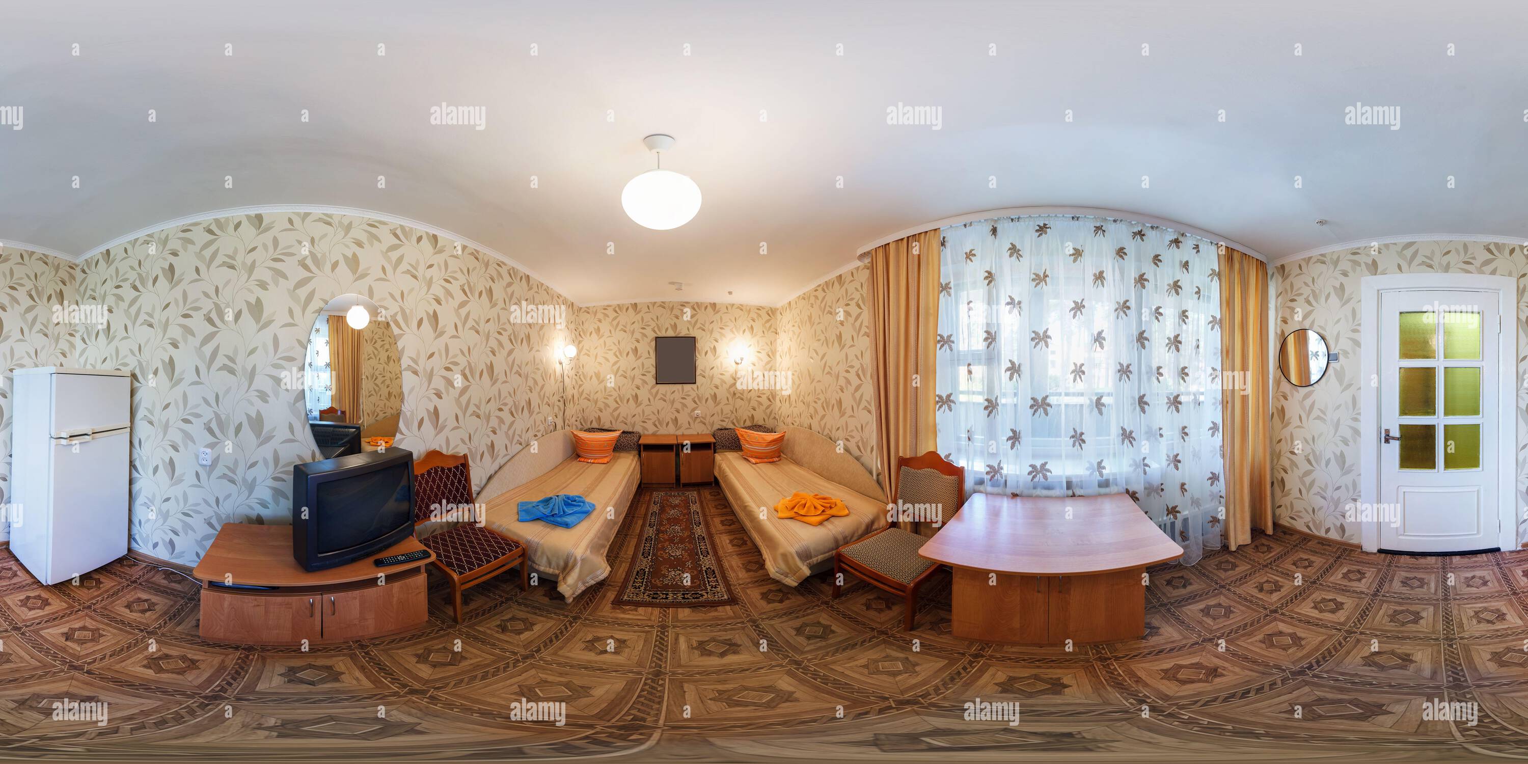 360° view of seamless 360 panorama in interior of bedroom of cheap ...