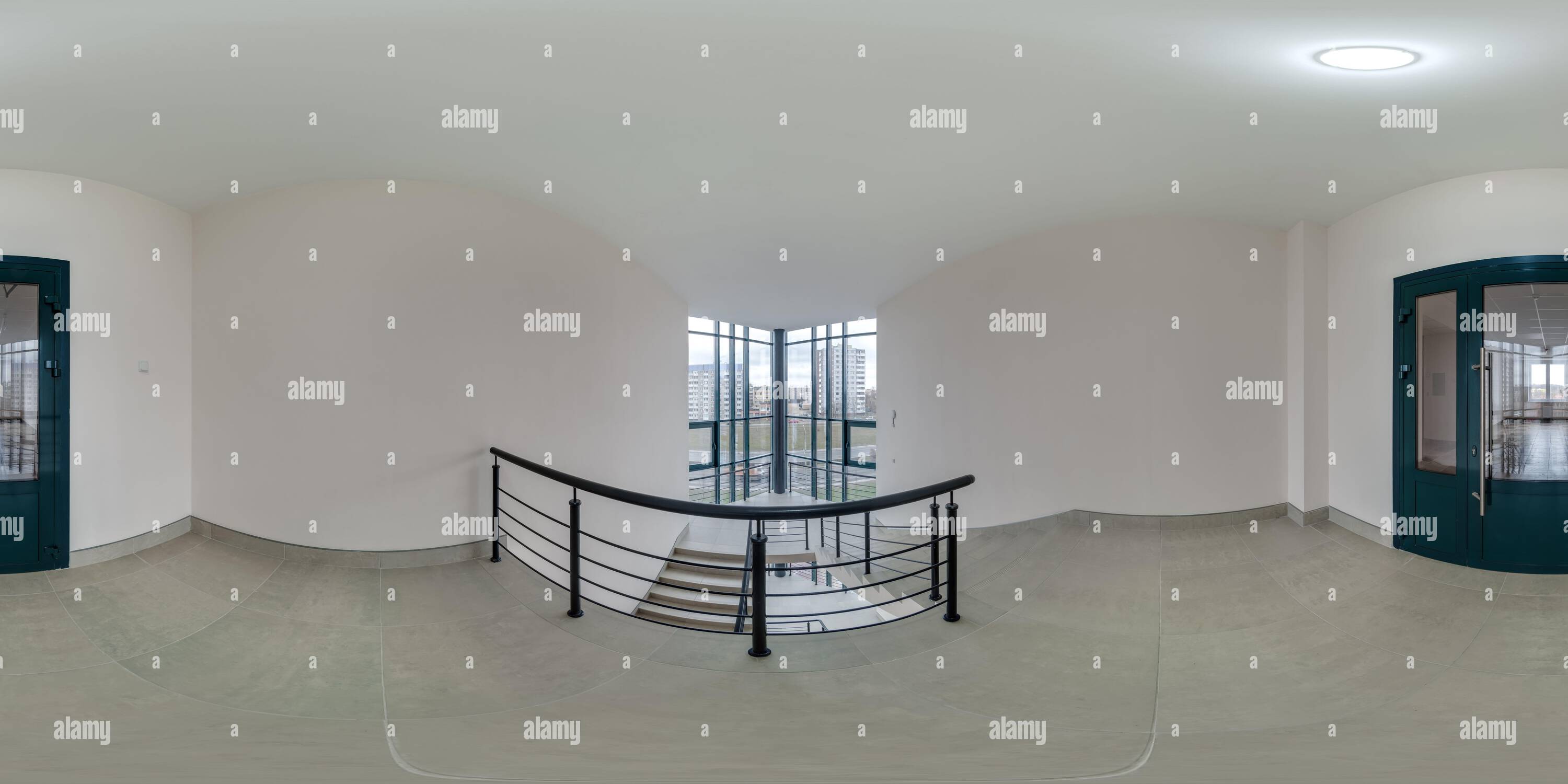 360° view of full spherical hdri 360 panorama view in empty modern hall ...