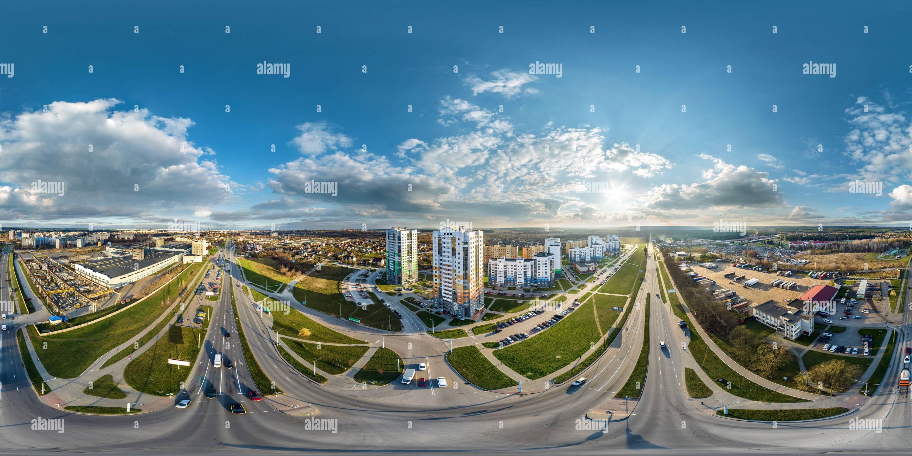 360° view of aerial full seamless spherical hdri 360 panorama view ...