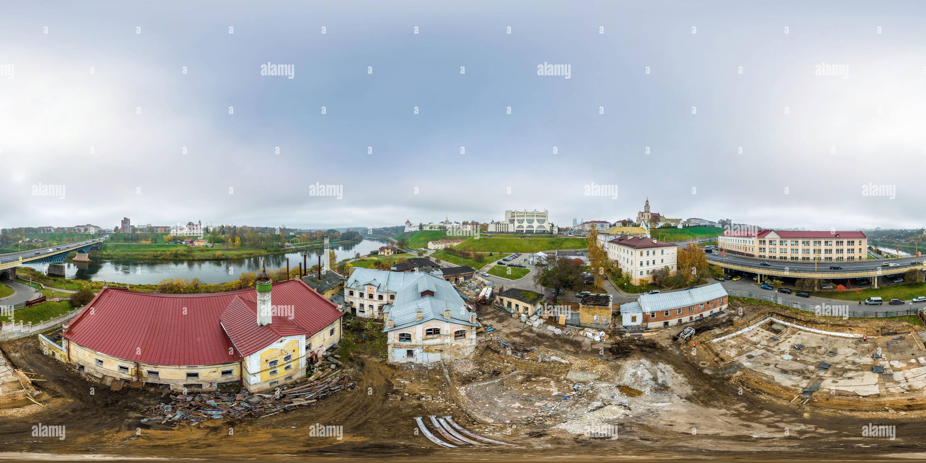 360° view of aerial view full hdri seamless spherical 360 panorama over ...