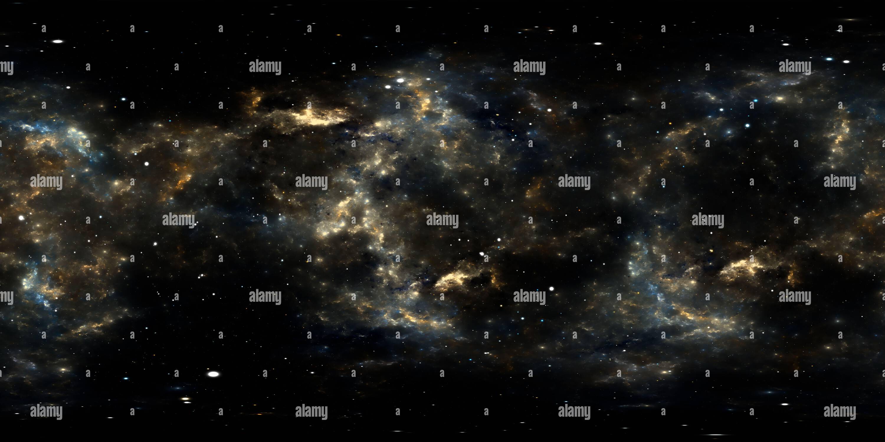 360° view of Space background with nebula and stars. Panorama ...