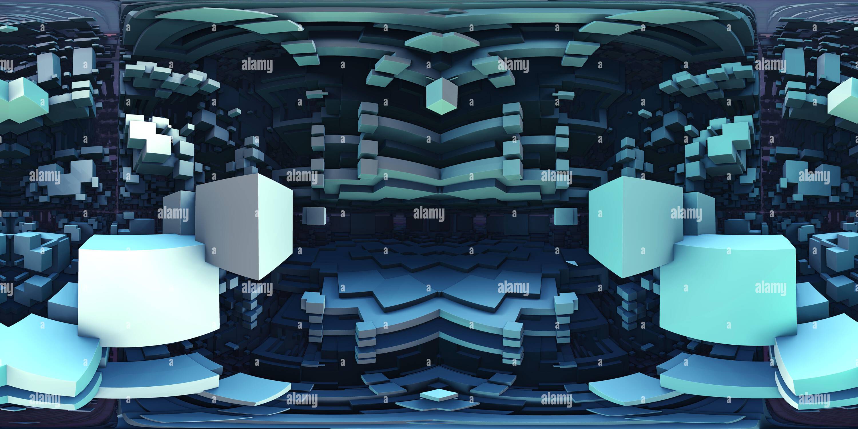 360° view of 360 degree labyrinth, abstract maze background panorama ...