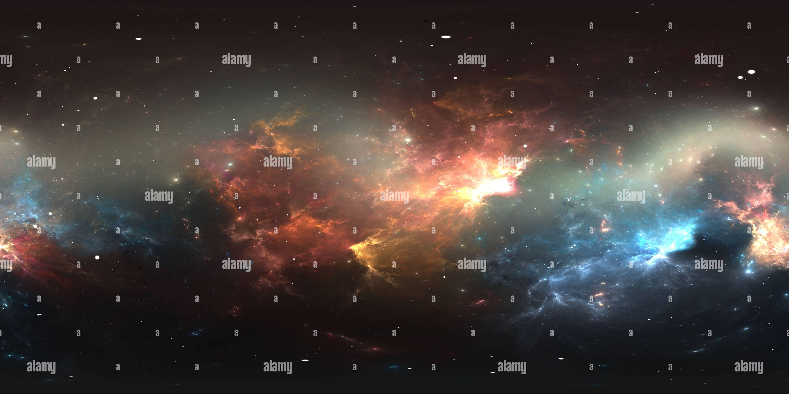 360° view of 360 degree stellar system and nebula. Panorama ...