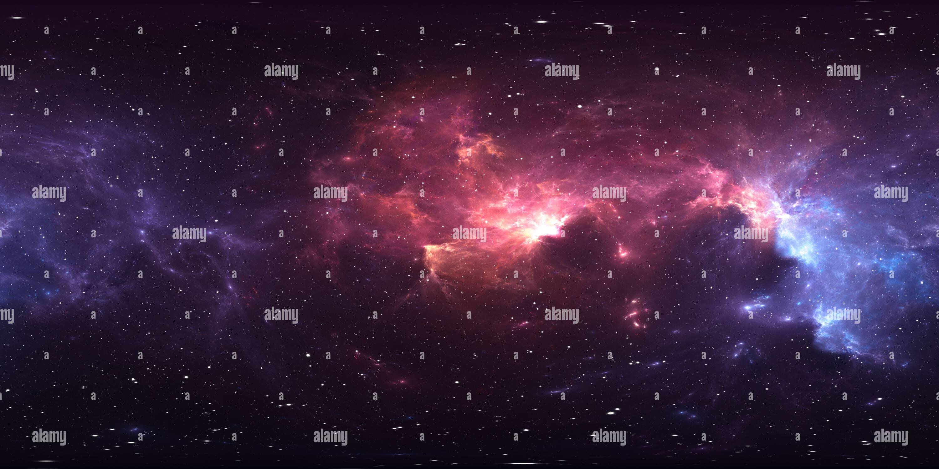 360° view of 360 degree stellar system and nebula. Panorama ...