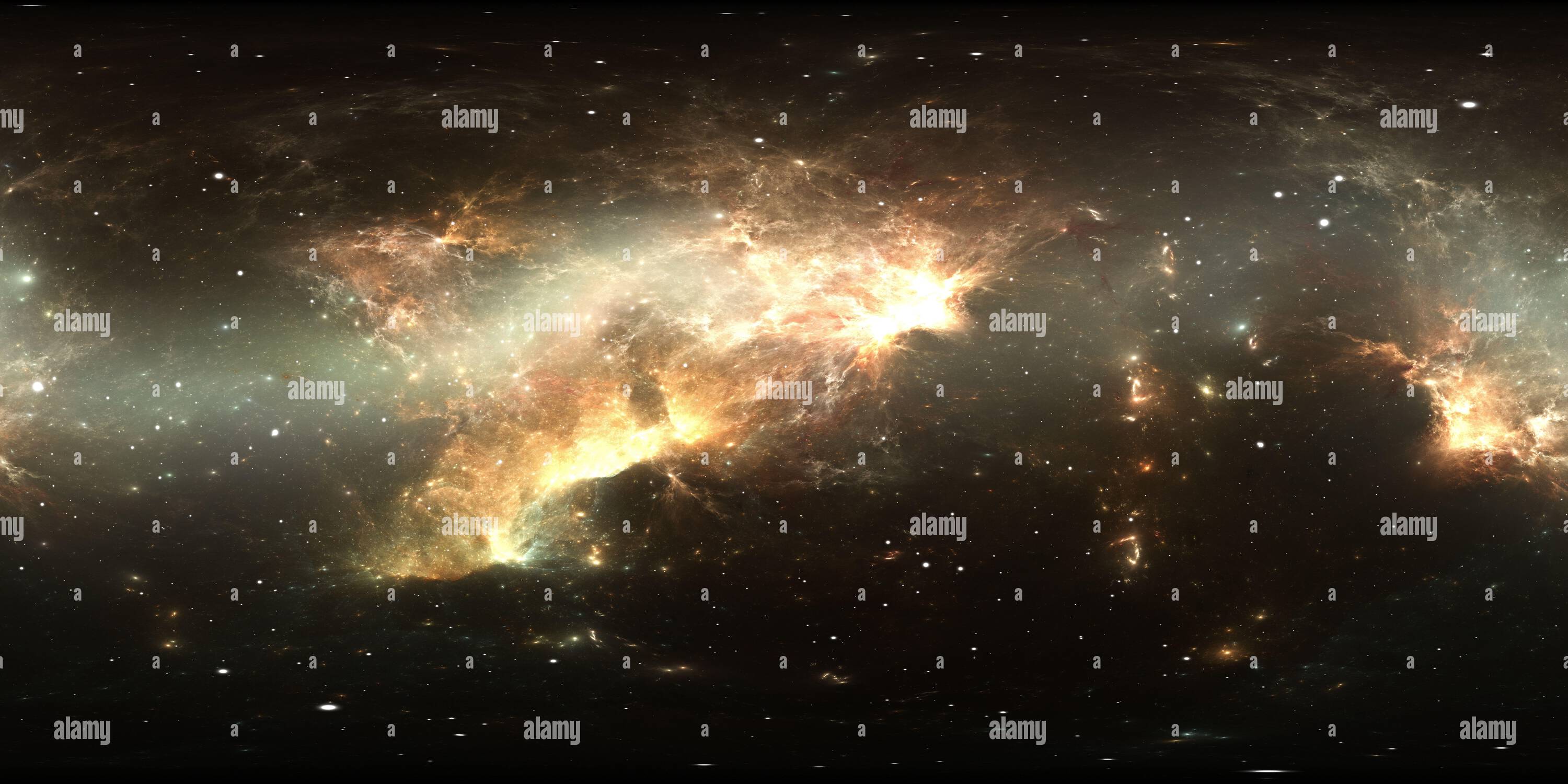 360° view of 360 degree stellar system and nebula. Panorama ...