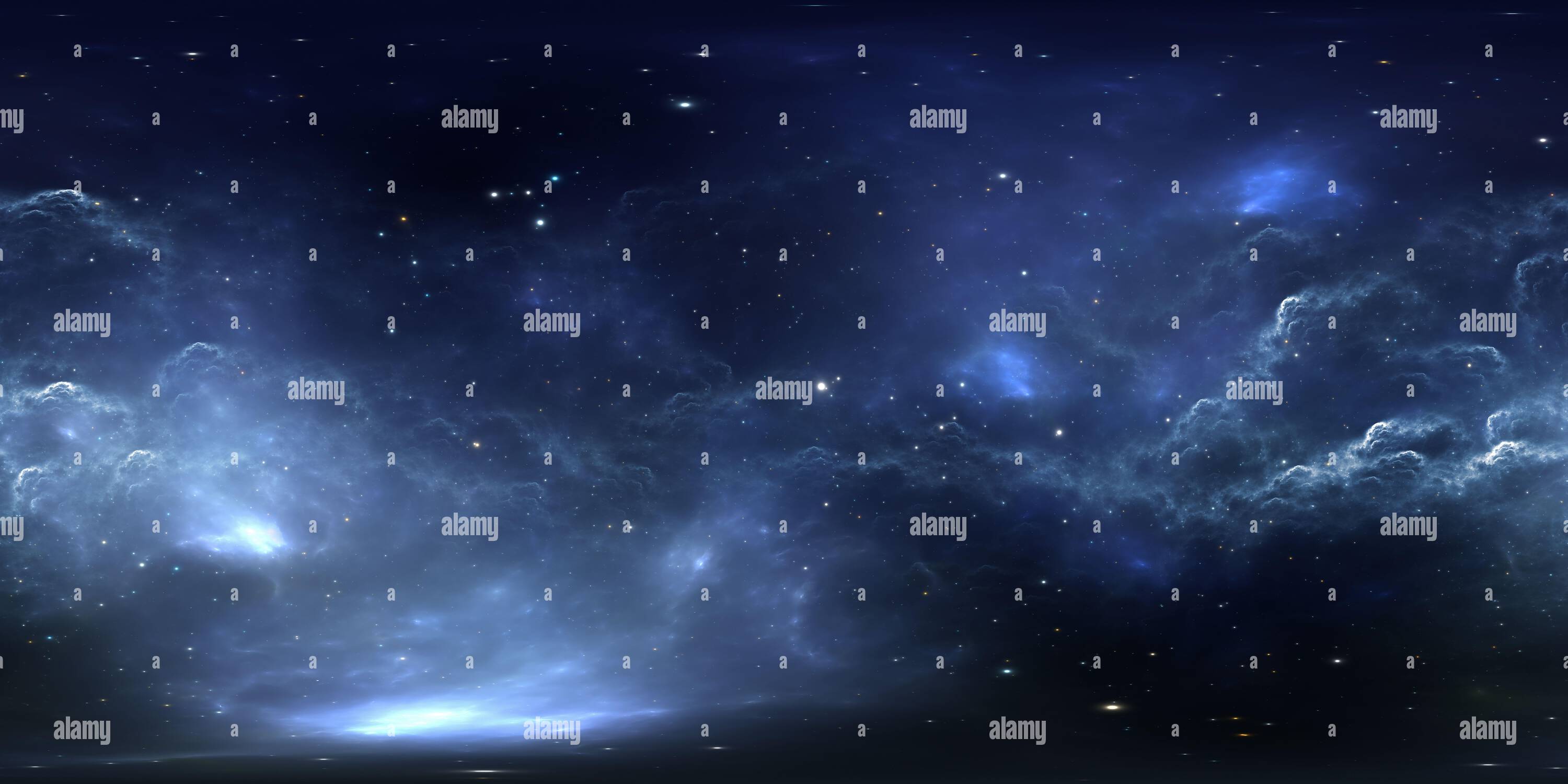 360° view of 360 degree stellar system and nebula. Panorama ...