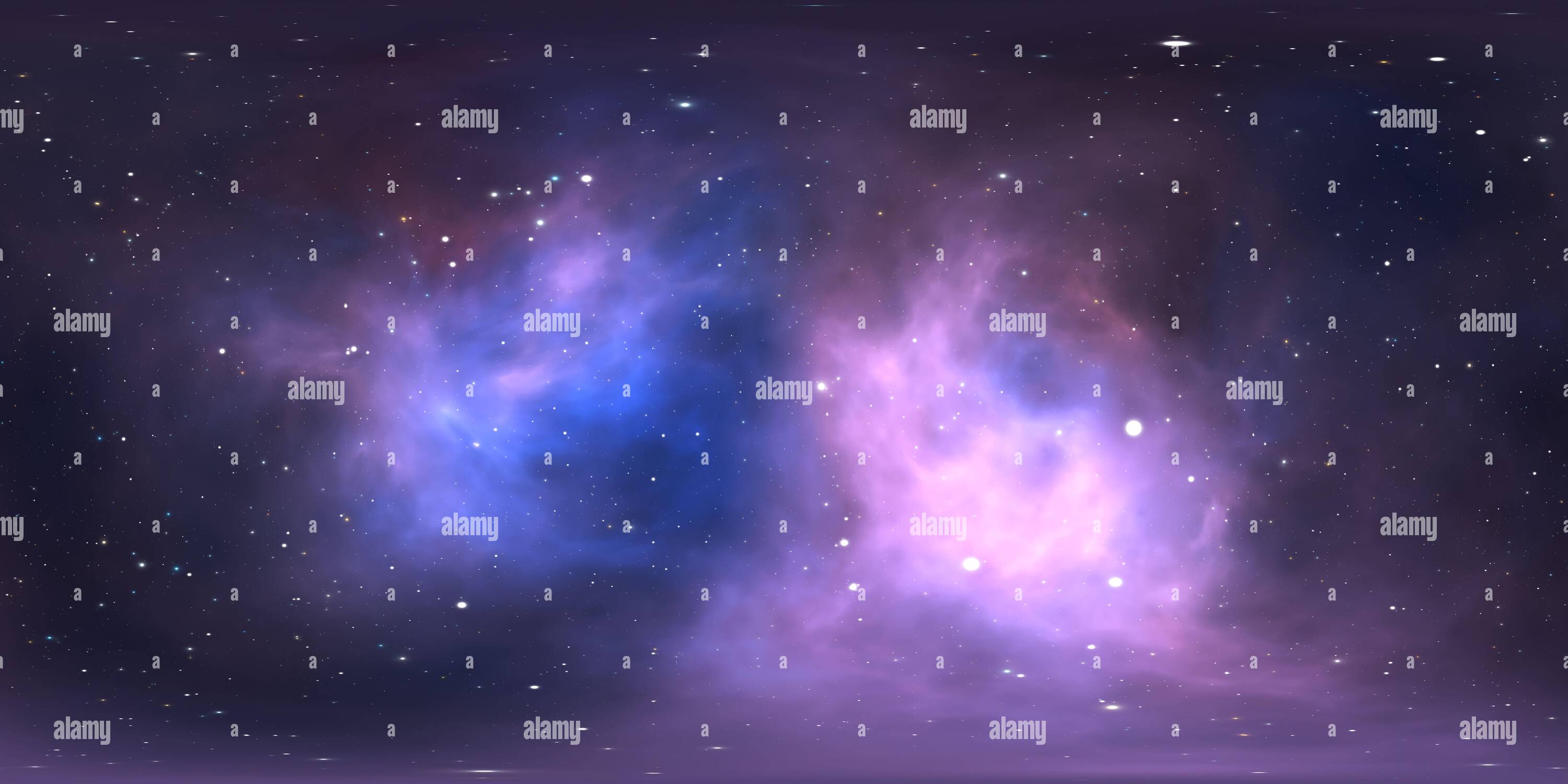 360° view of 360 degree stellar system and gas nebula. Panorama ...