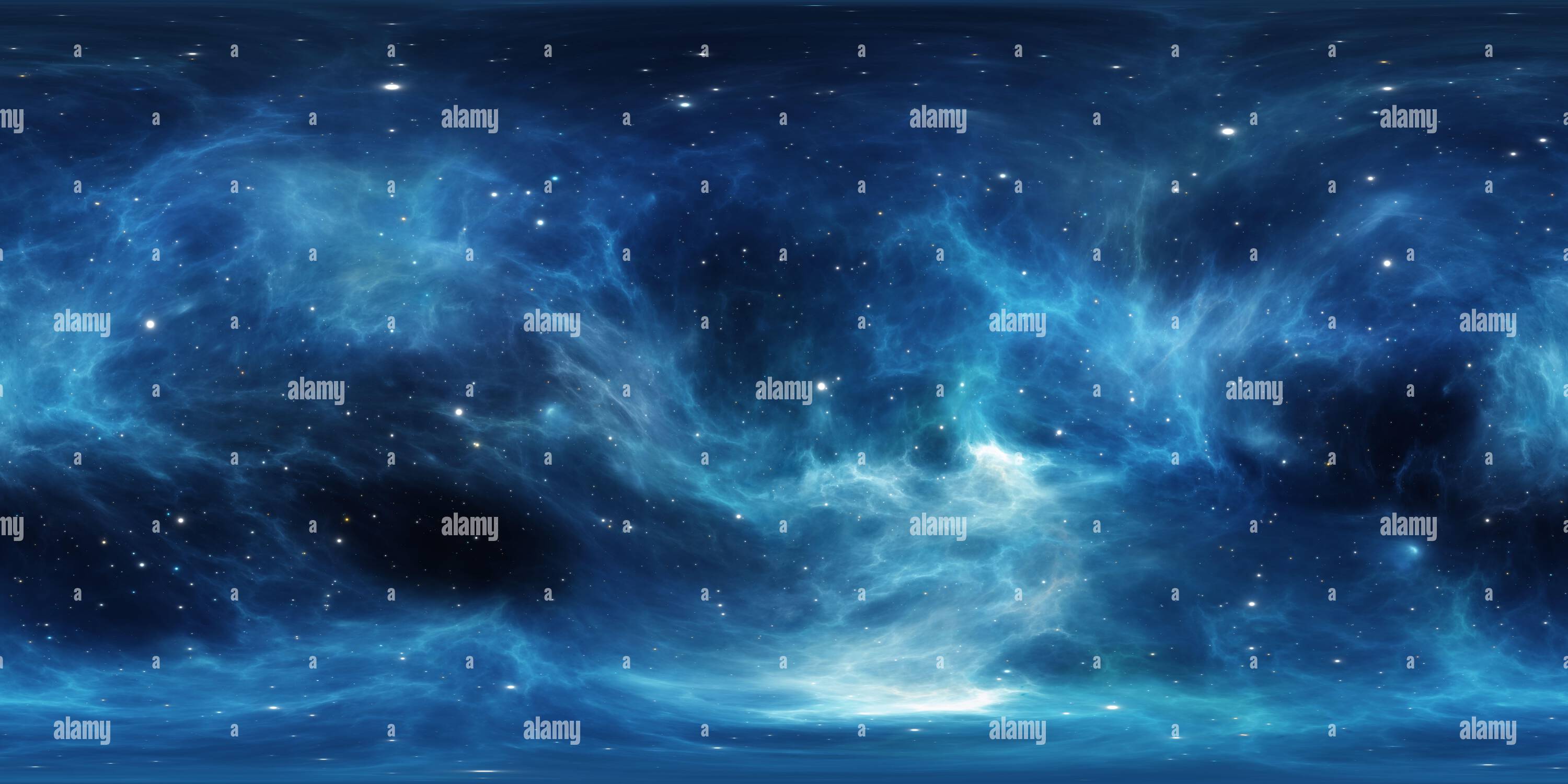 360° view of 360 degree stellar system and gas nebula. Panorama ...