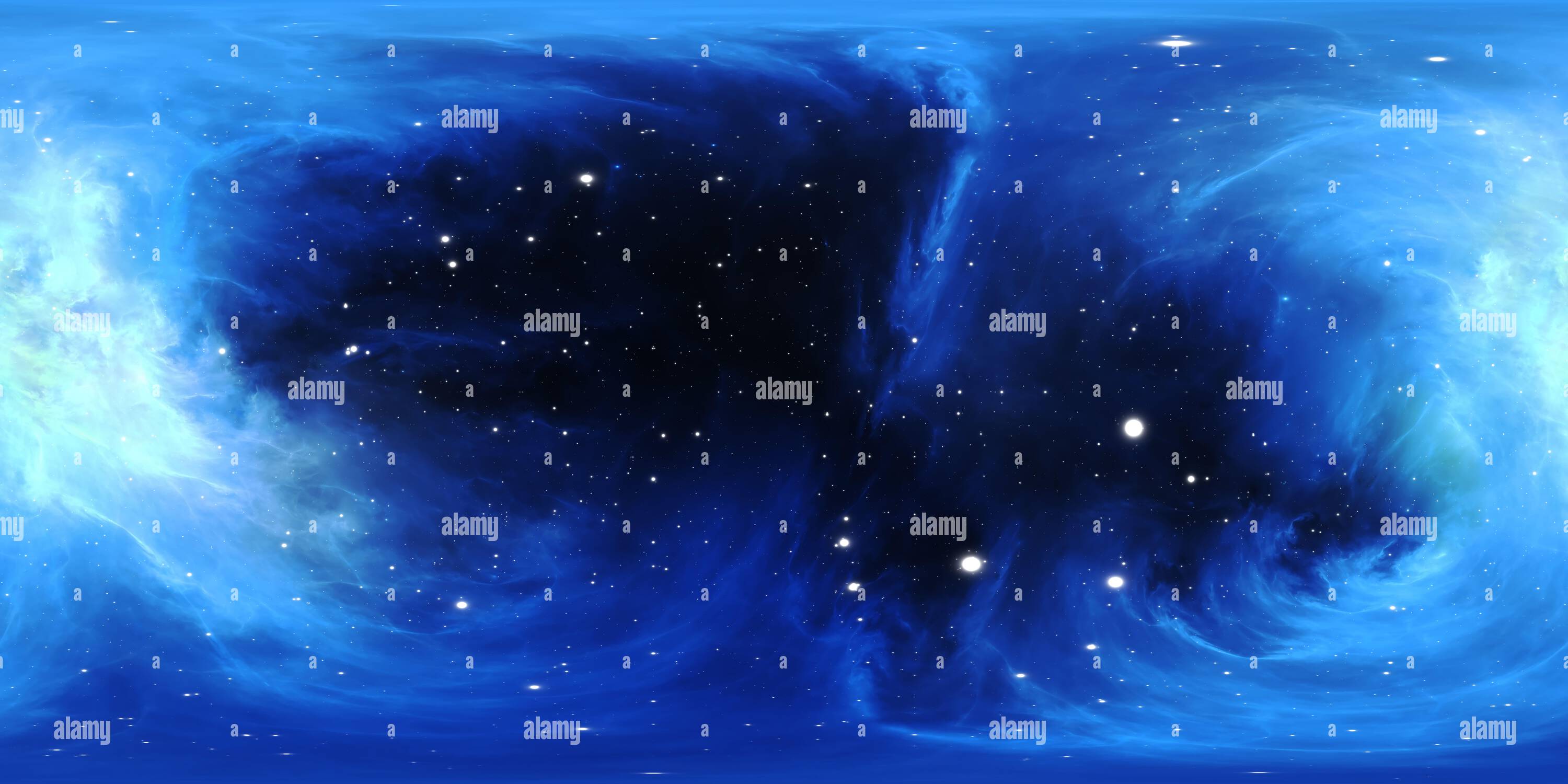 360° view of 360 degree stellar system and gas nebula. Panorama ...