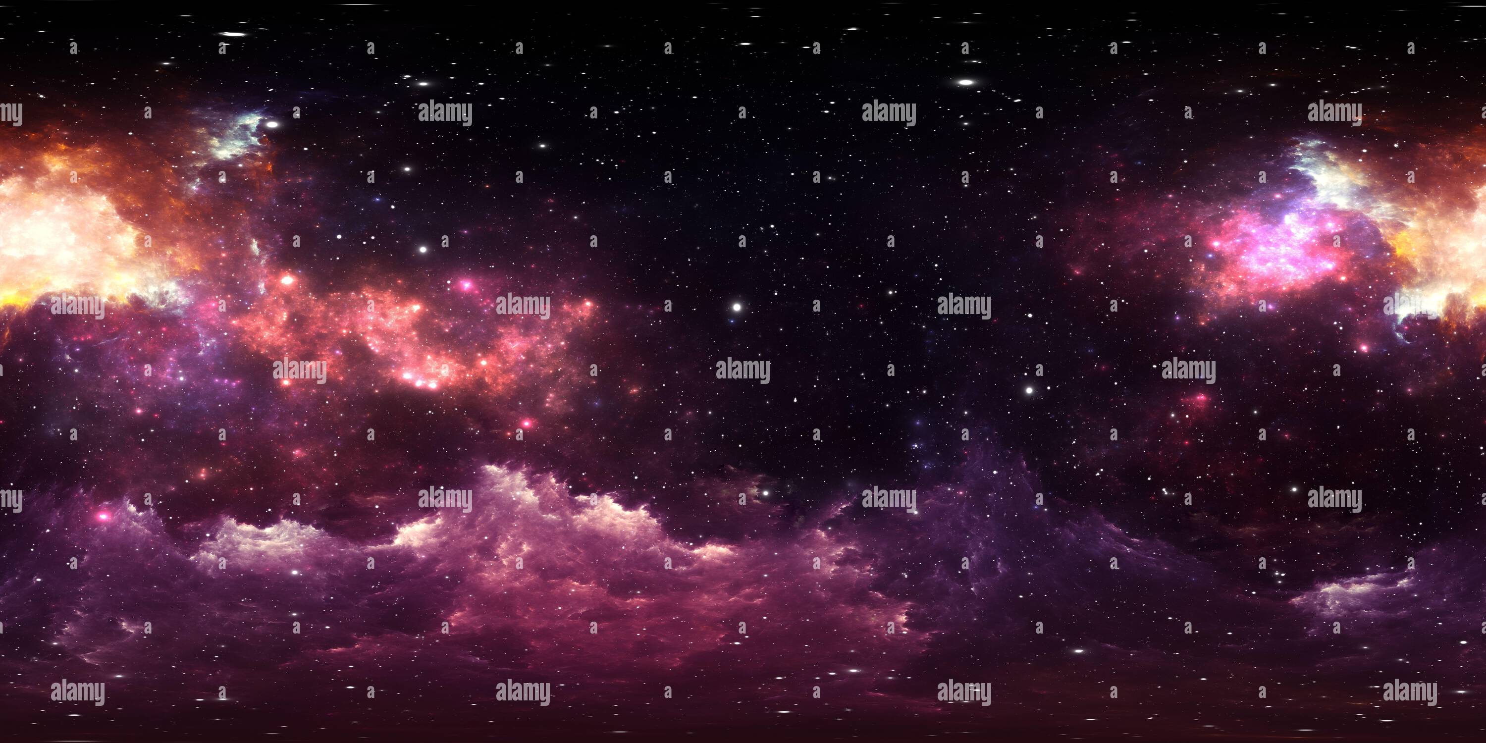 360° view of 360 degree stellar system and gas nebula. Environment 360 ...