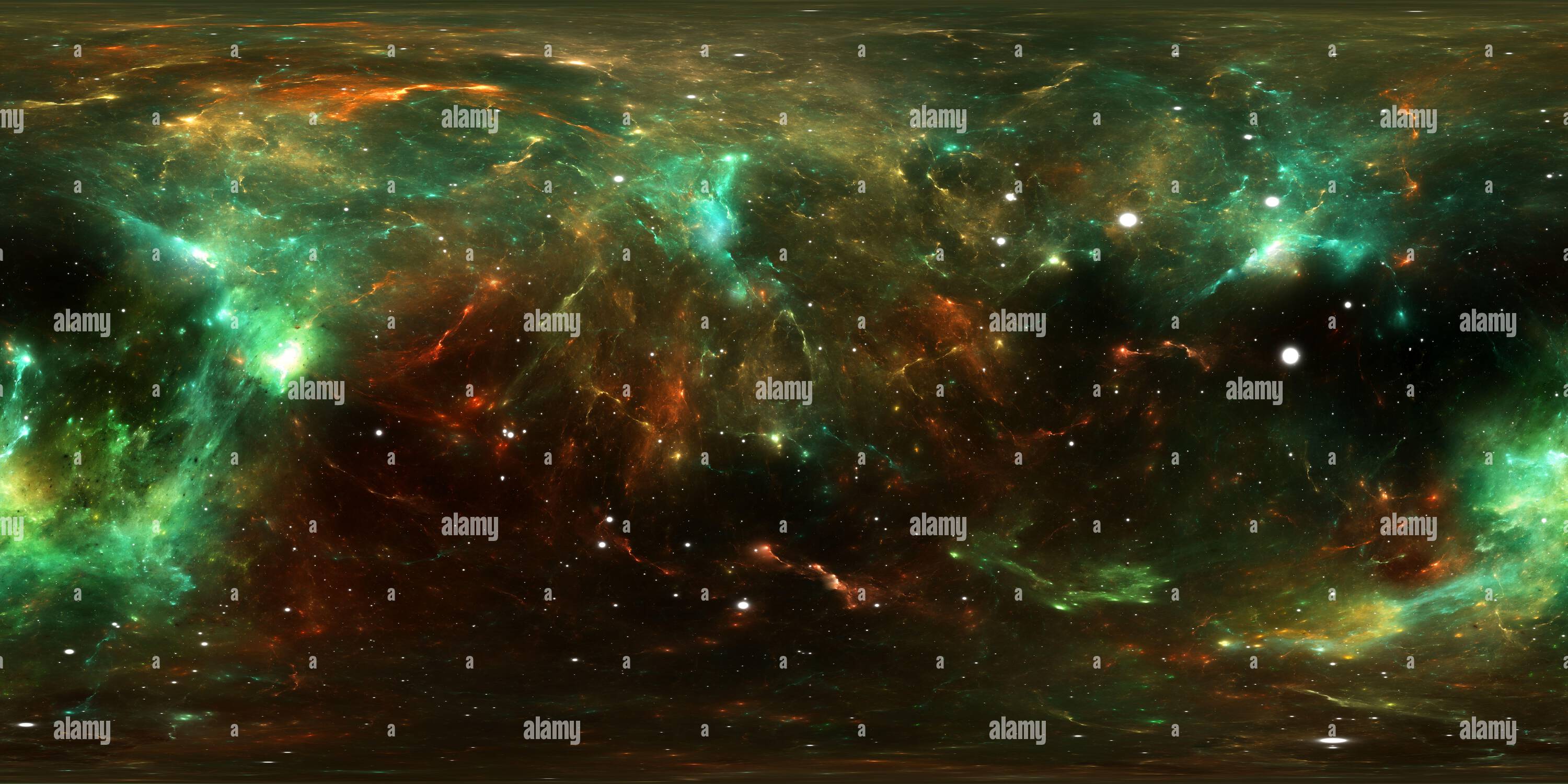 360° view of 360 degree stellar system and gas nebula. Environment 360 ...