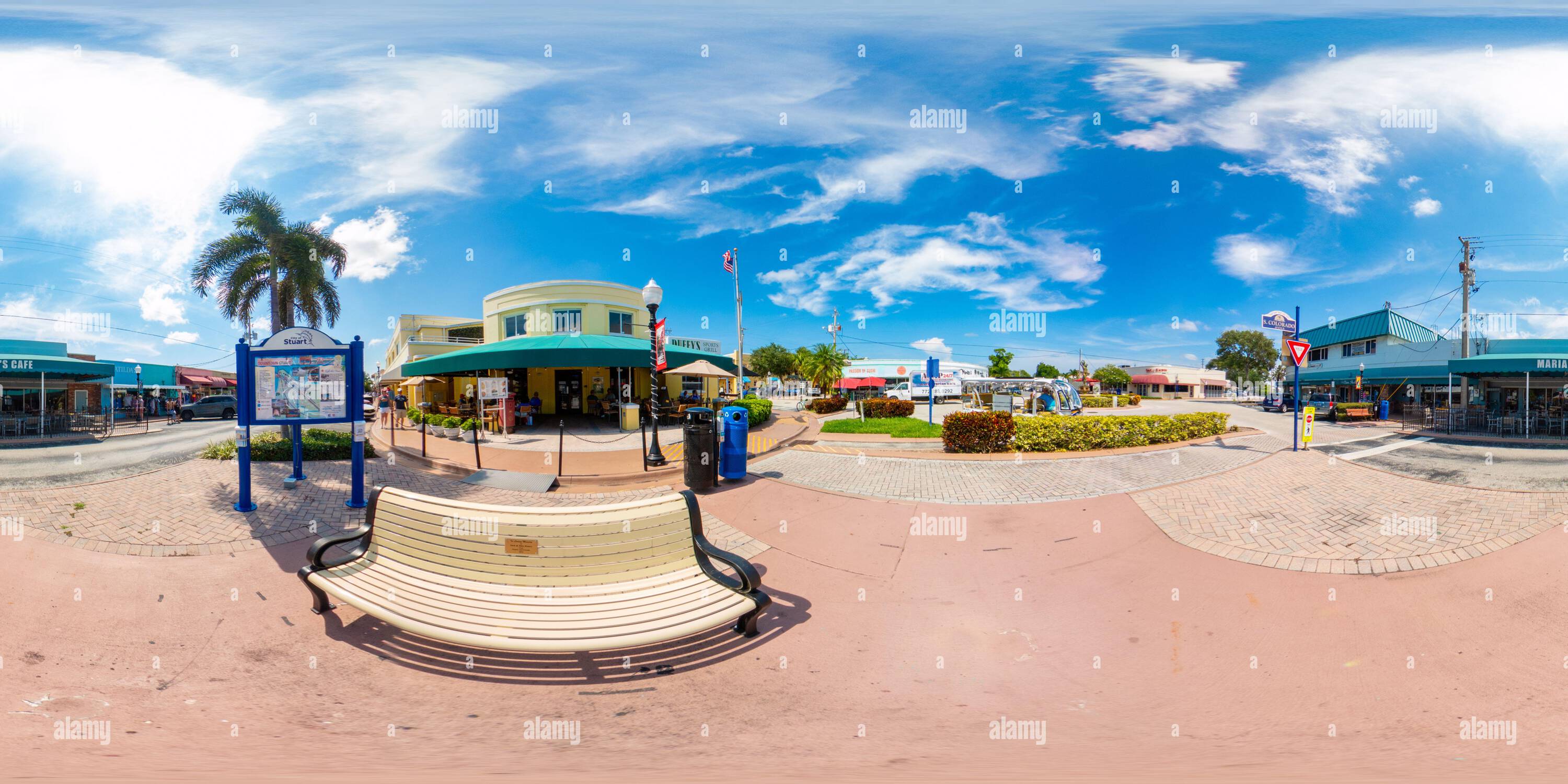360° view of Stuart, FL, USA - July 1, 2023: 360 equirectangular vr ...