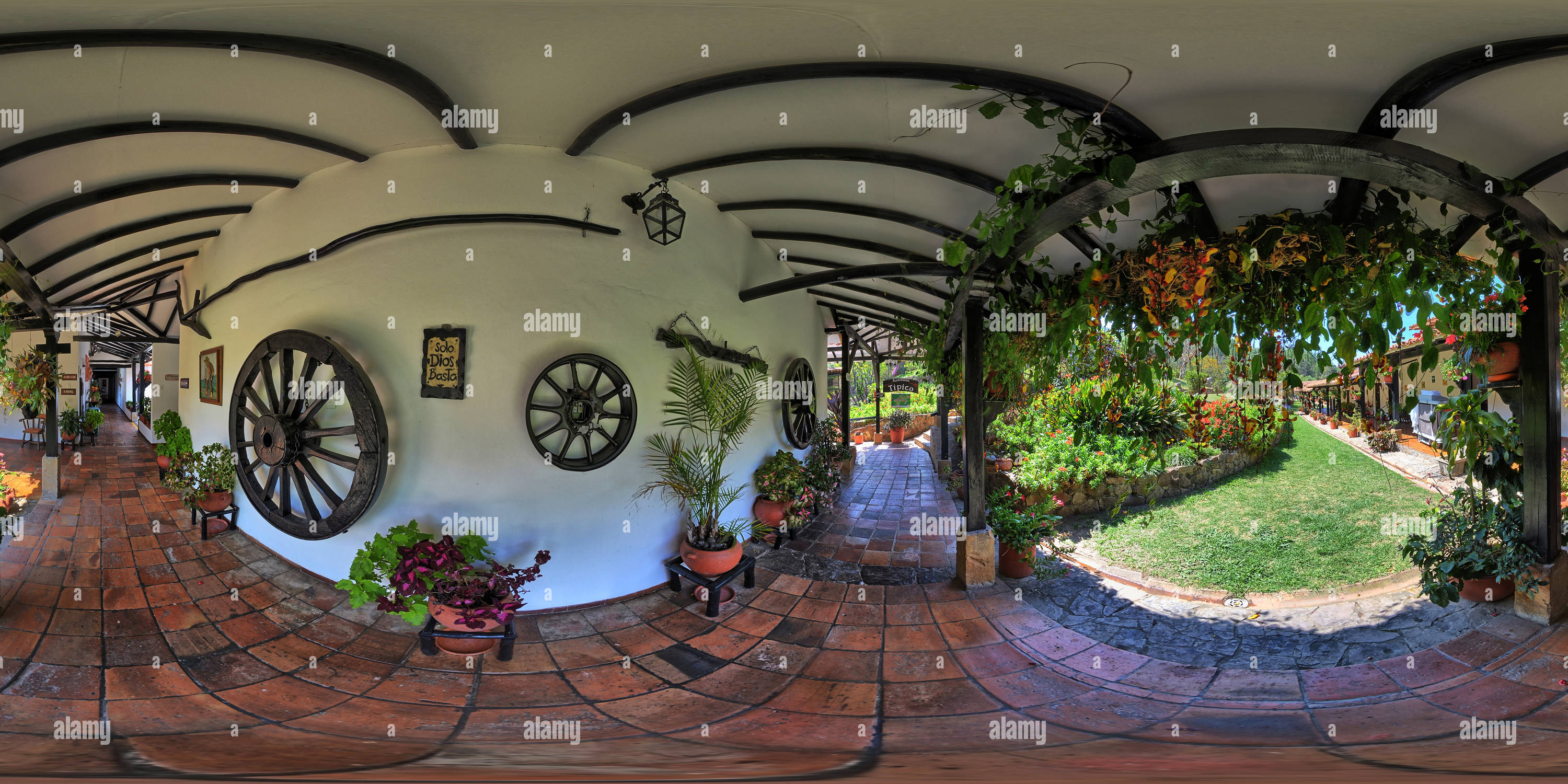 360° view of A Typical Colombian Backyard, Villa de Leyva, Boyaca ...