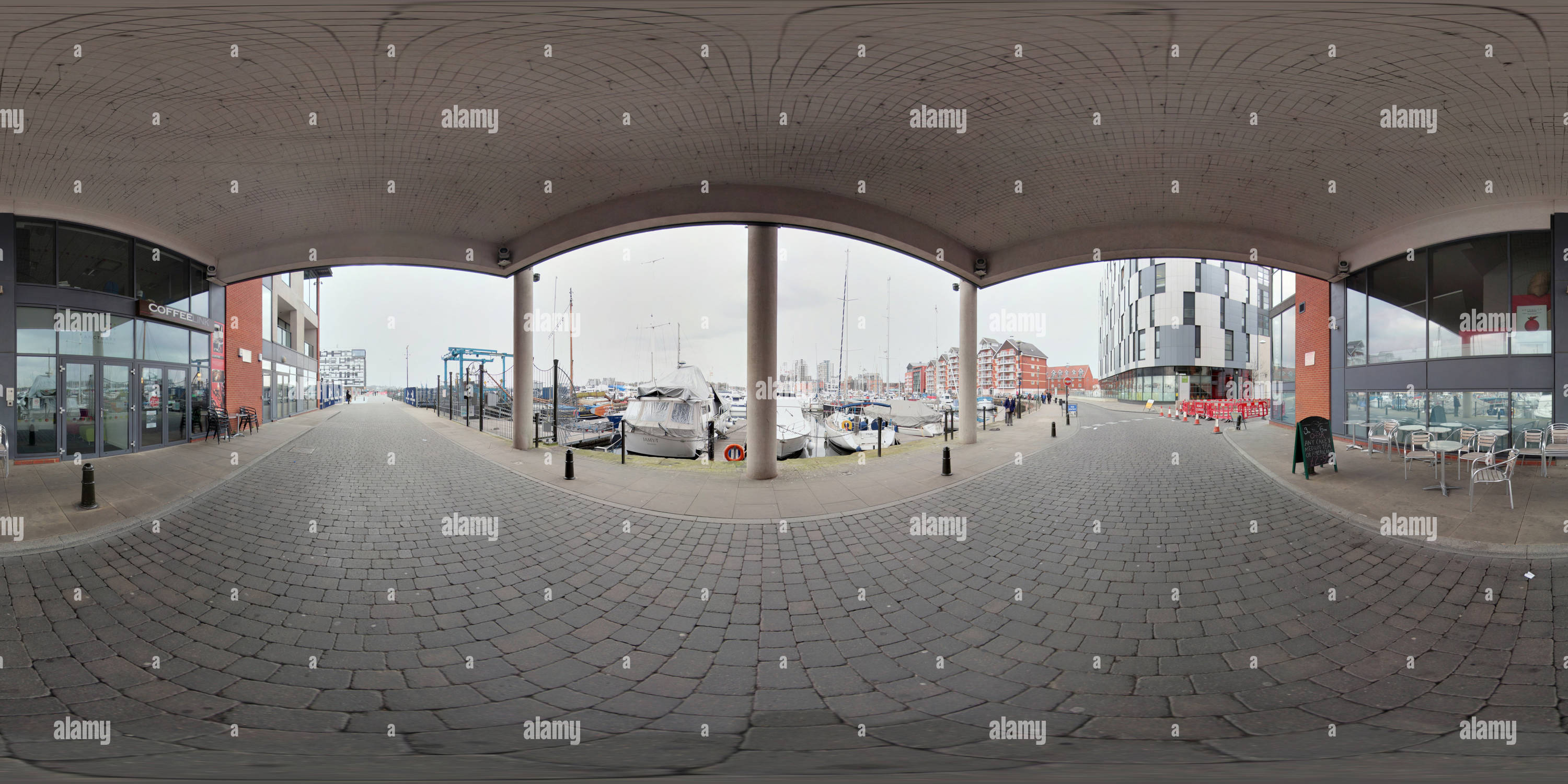 360° view of Waterfront cafe - Alamy