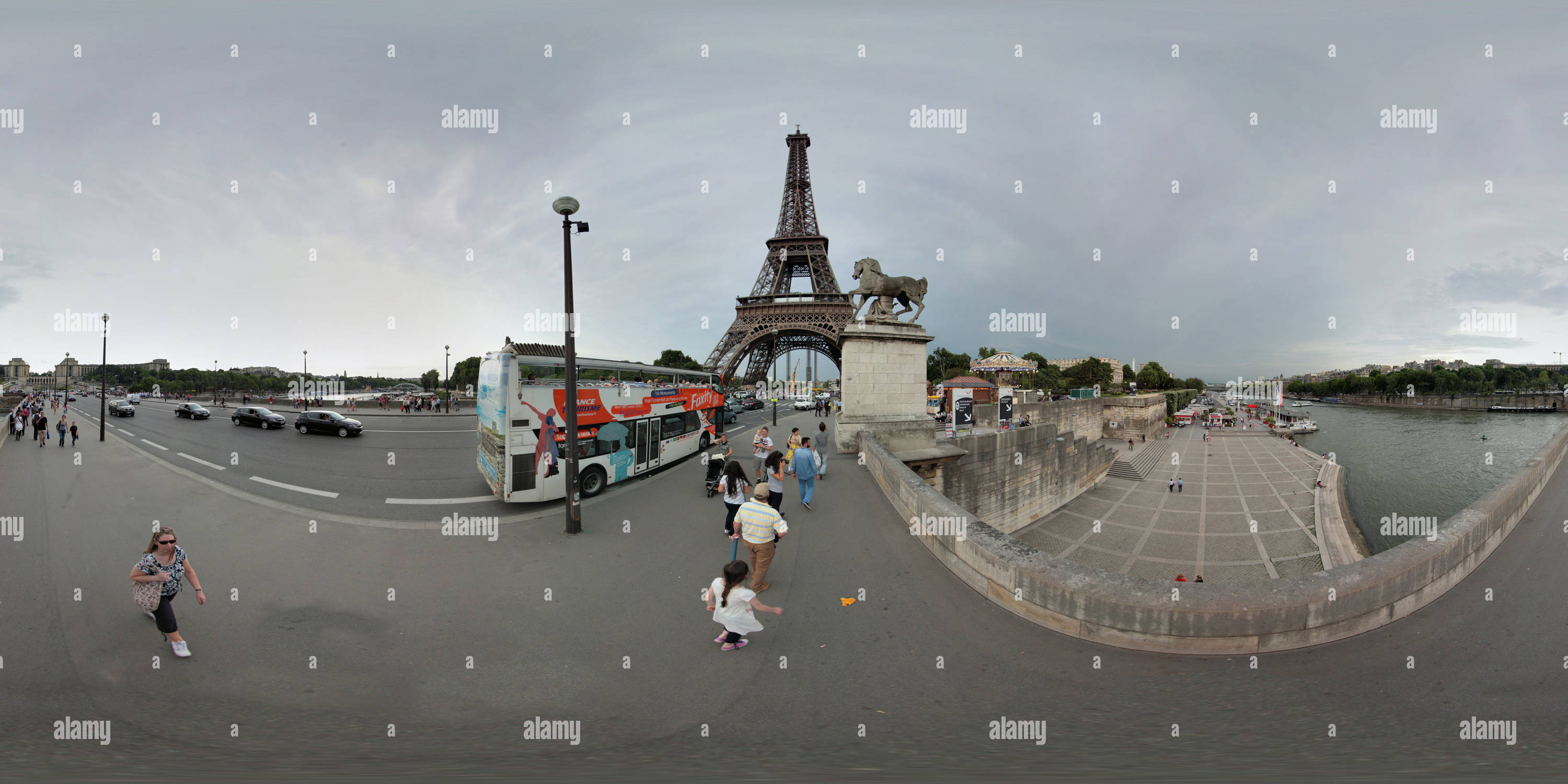 360° view of Eiffel Tower 19 June 2013 Paris - Alamy