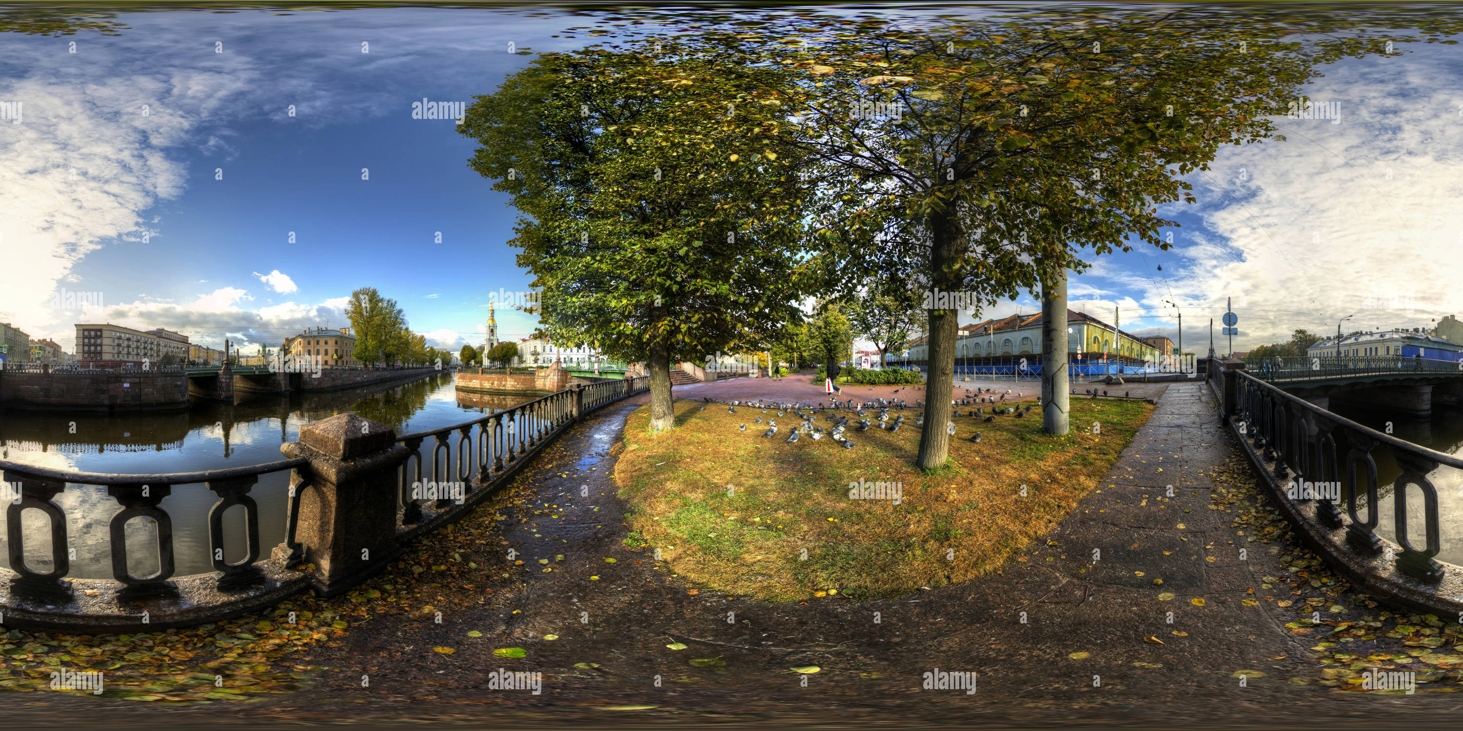 360° view of Corner of Krykow canal and Griboedow canal in Saint ...
