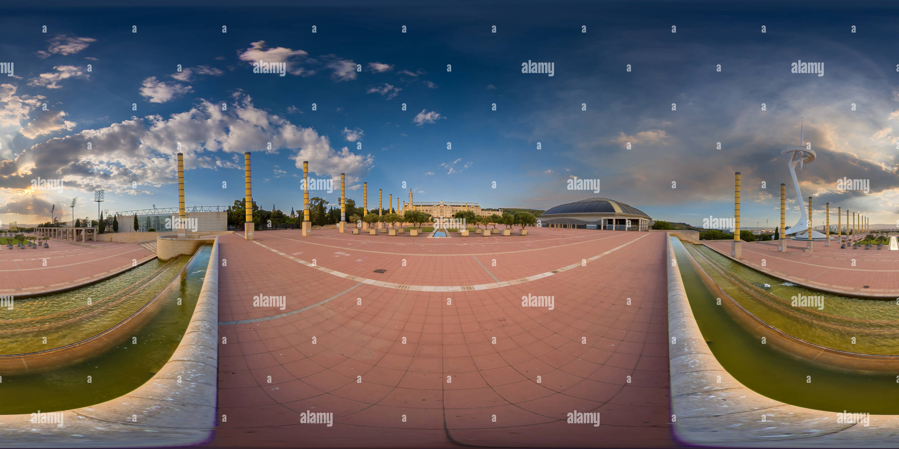 360° view of Barcelona 360 Vr Olympic Ring 04 Without People - Alamy