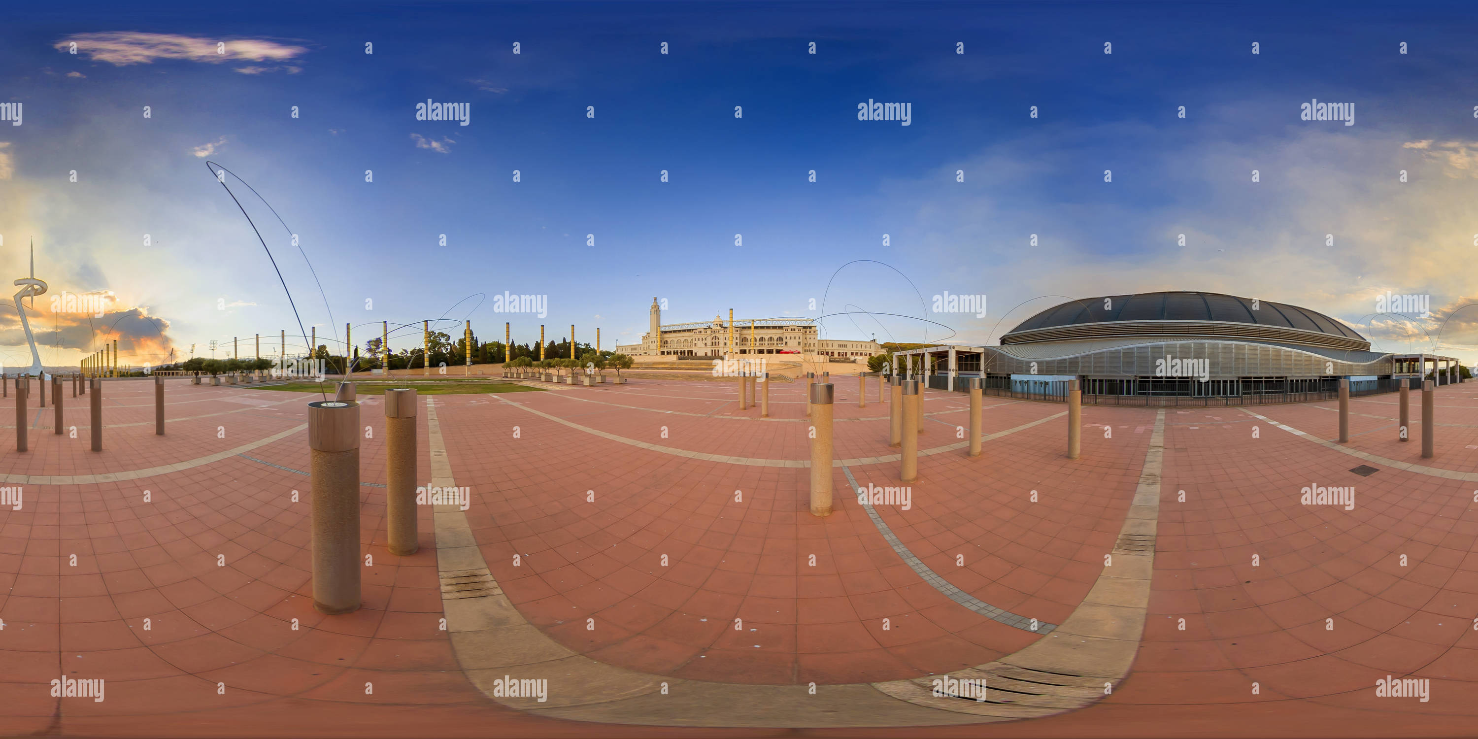 360° view of Barcelona 360 Vr Olympic Ring 07 Without People - Alamy