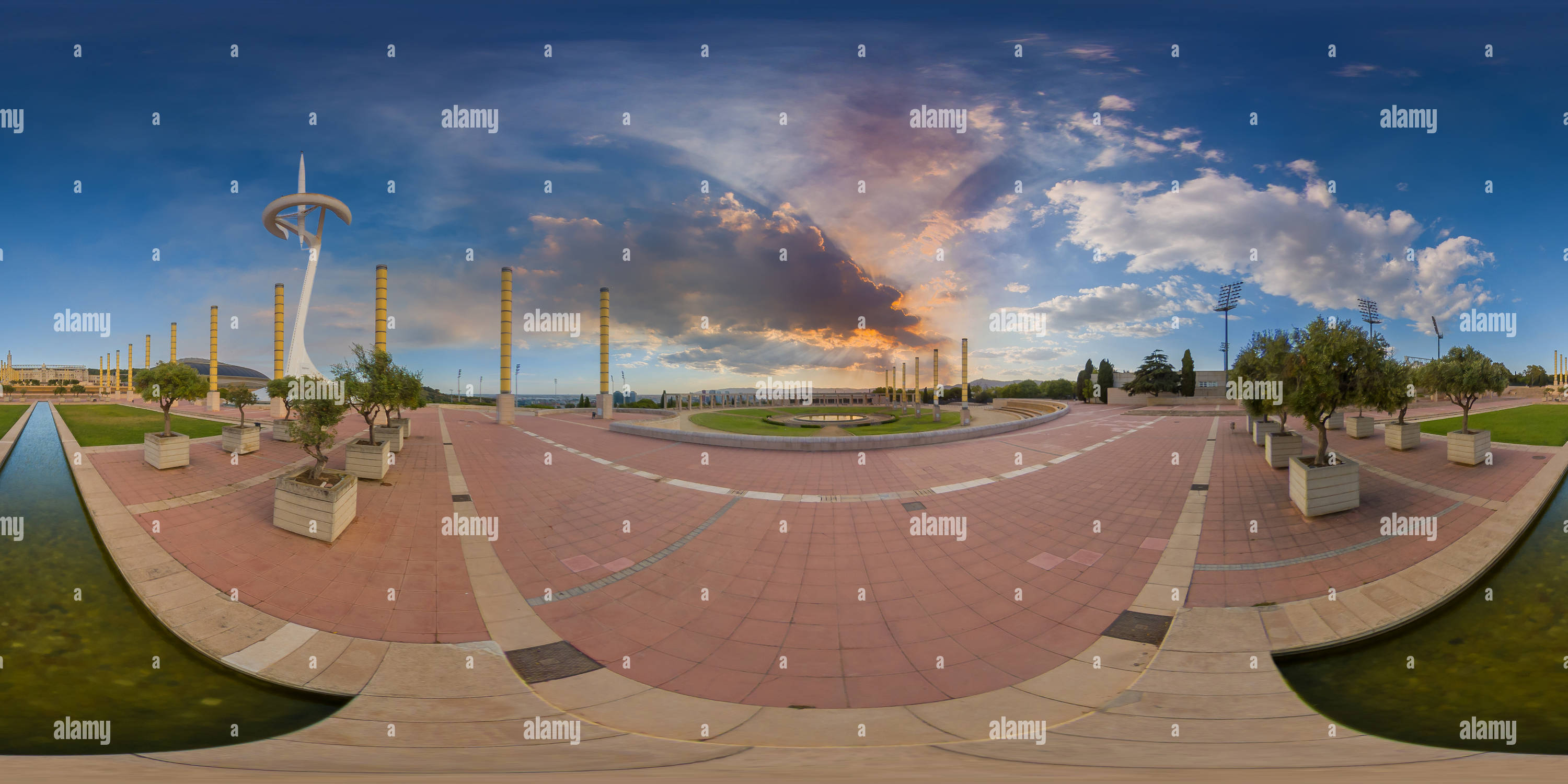 360° view of Barcelona 360 Vr Olympic Ring 09 Without People - Alamy