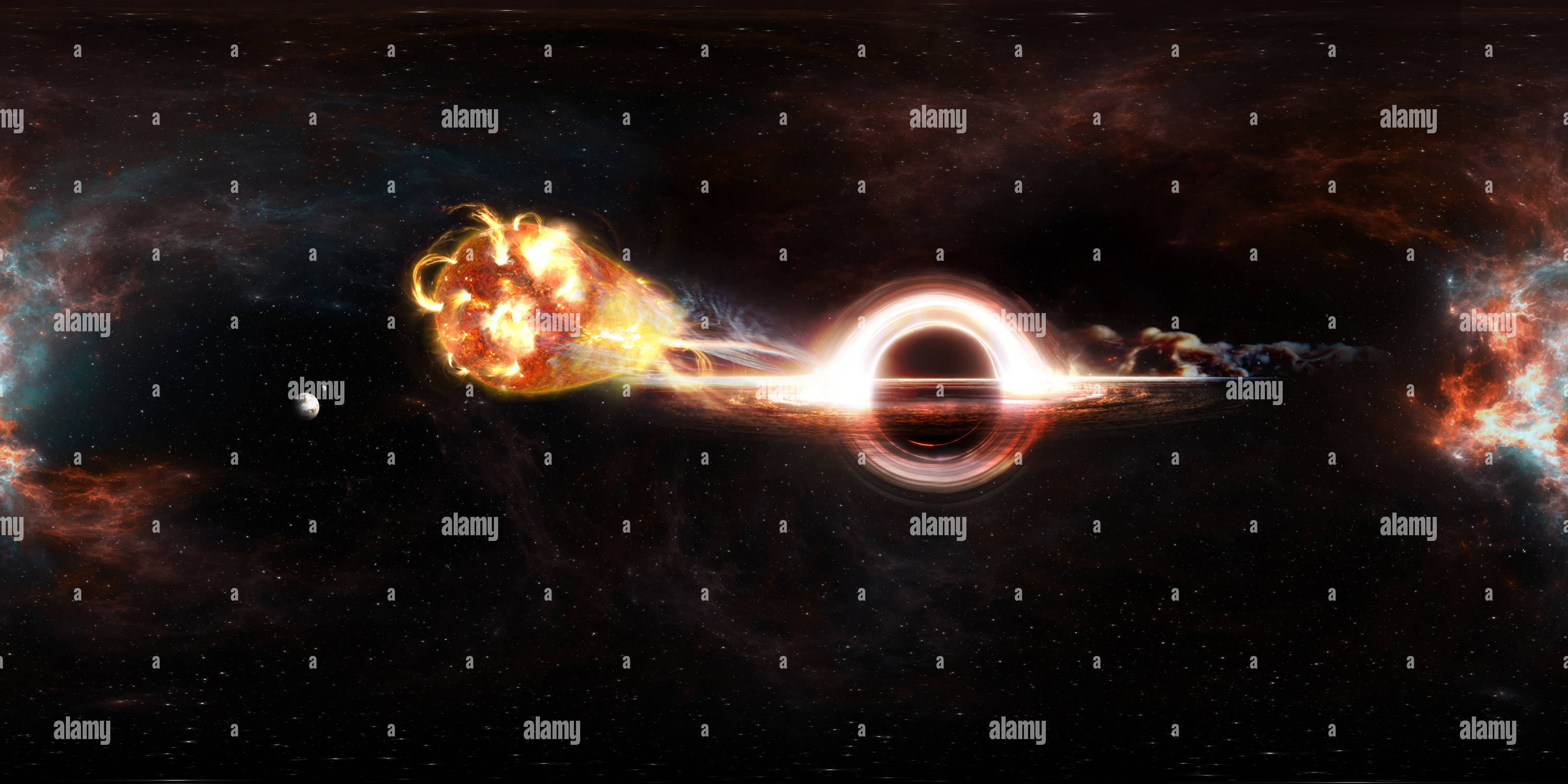 360° view of Hungry Black Hole Eating a Star - Alamy