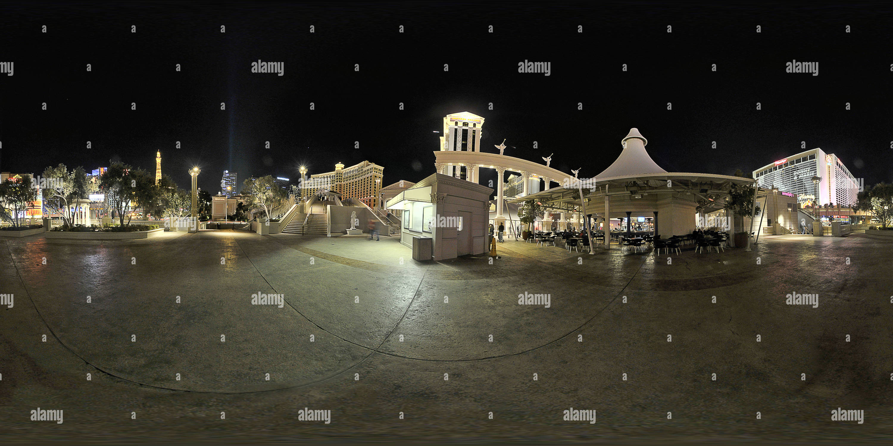 360° view of Las Vegas Flamingo Road Strip by night - Alamy