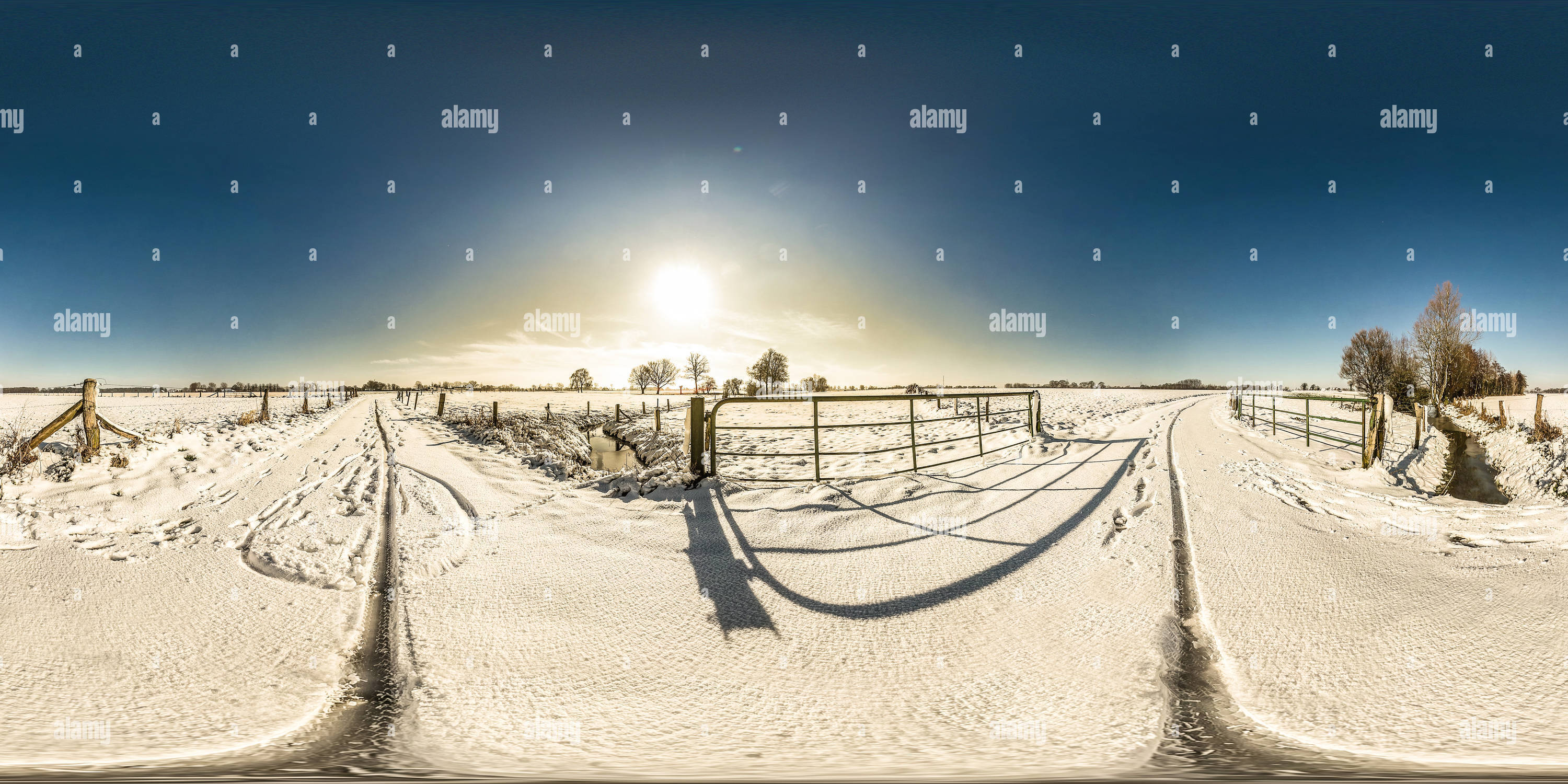 360° view of Winterpanorama Rees - Heeren-Herken 02 - Alamy