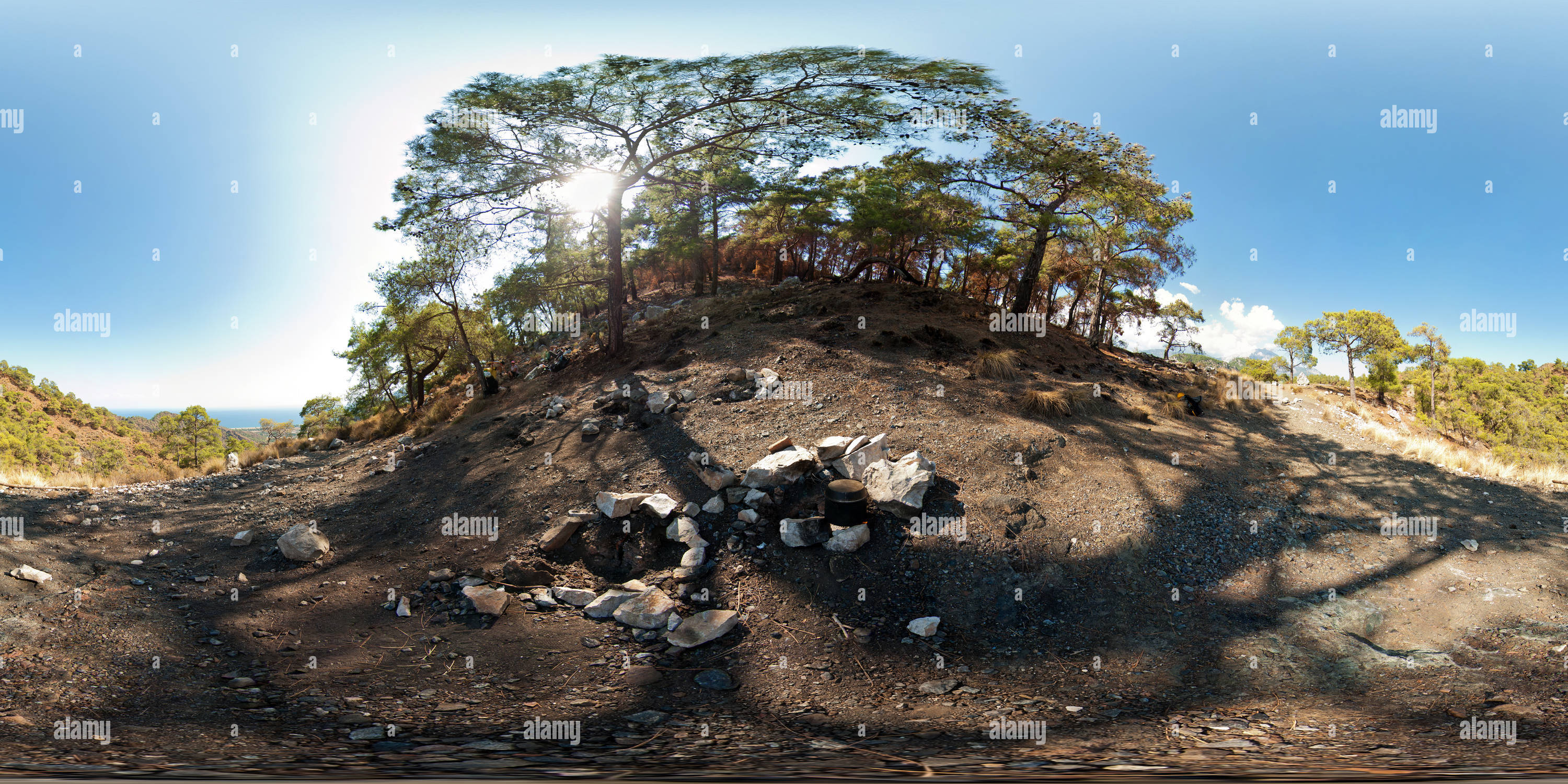 360° view of Boiling water on Chimera fire, Lycian Way, Turkey - Alamy
