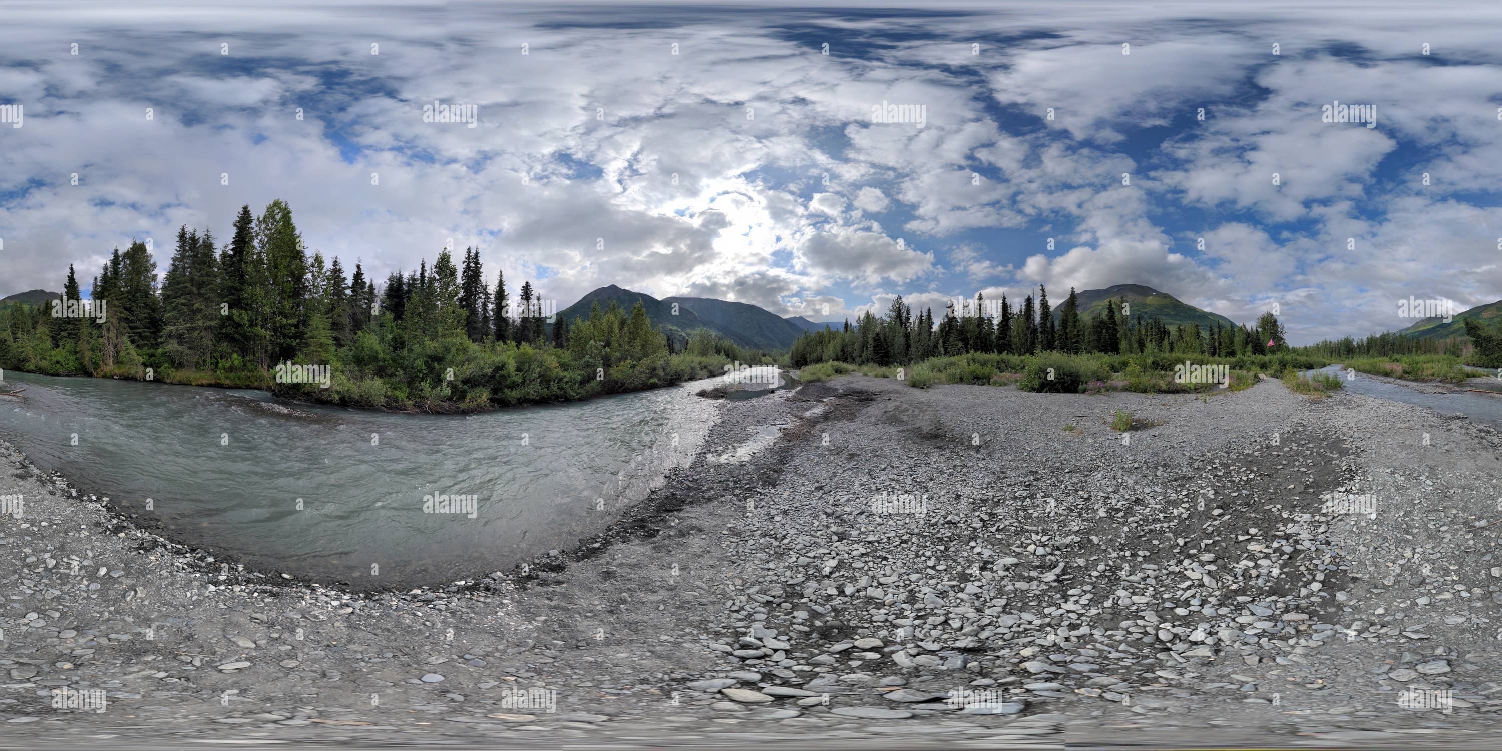 360° view of Granite Creek Campground, Kenai Penninsula, Alaska, USA ...