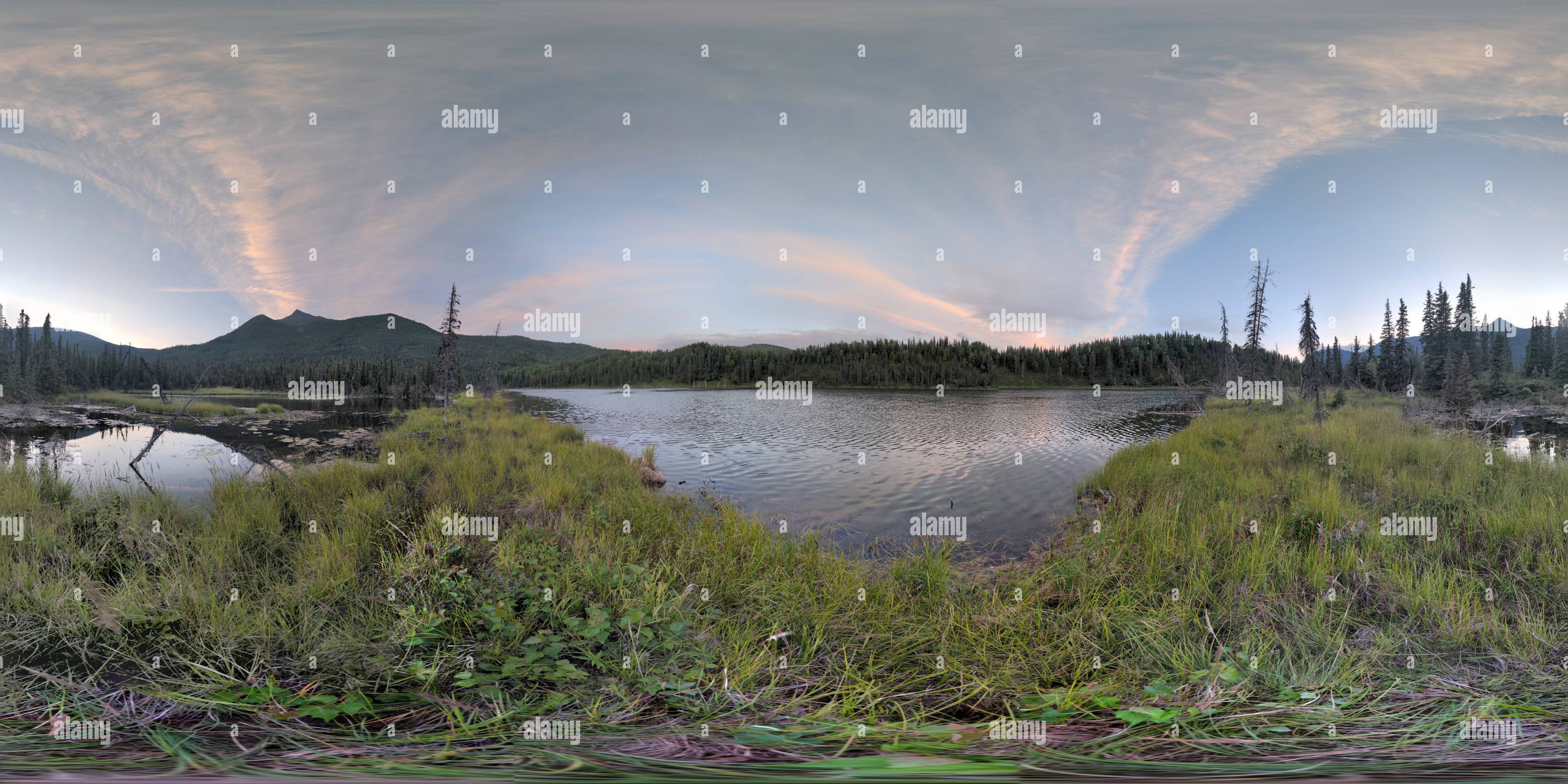 360° view of Swan Lake Alaska Pxl 20210731 062743506 Photosphere - Alamy