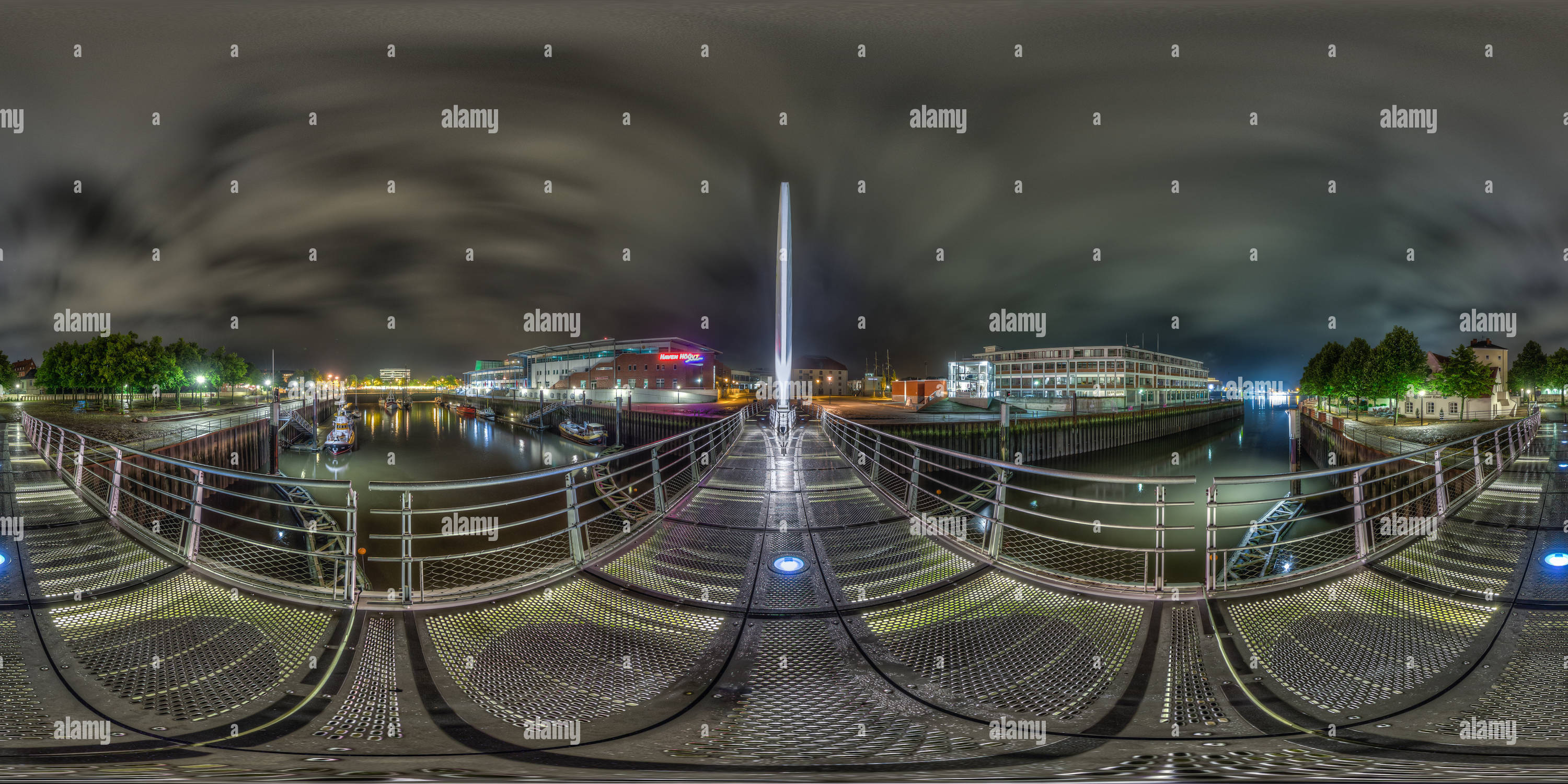 360° view of Bremen Vegesack Habour Bridge - Alamy