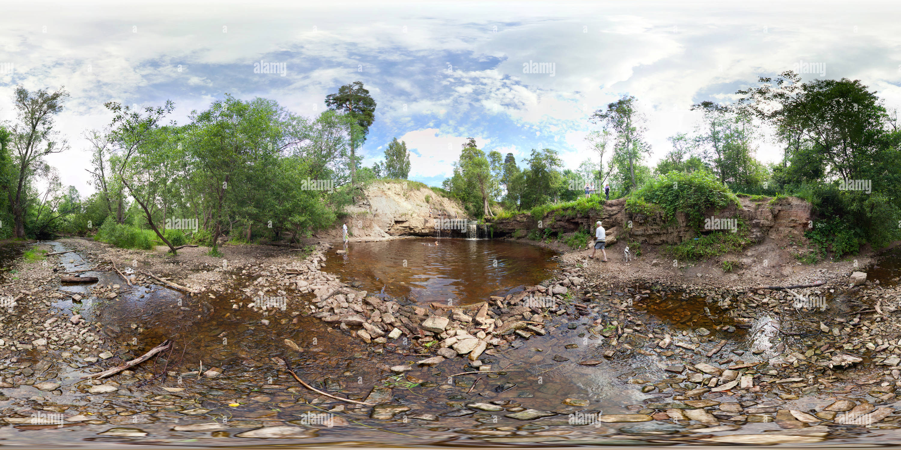360° view of Малый Саблинский "водопад" (Sablino. Small waterfall - Alamy