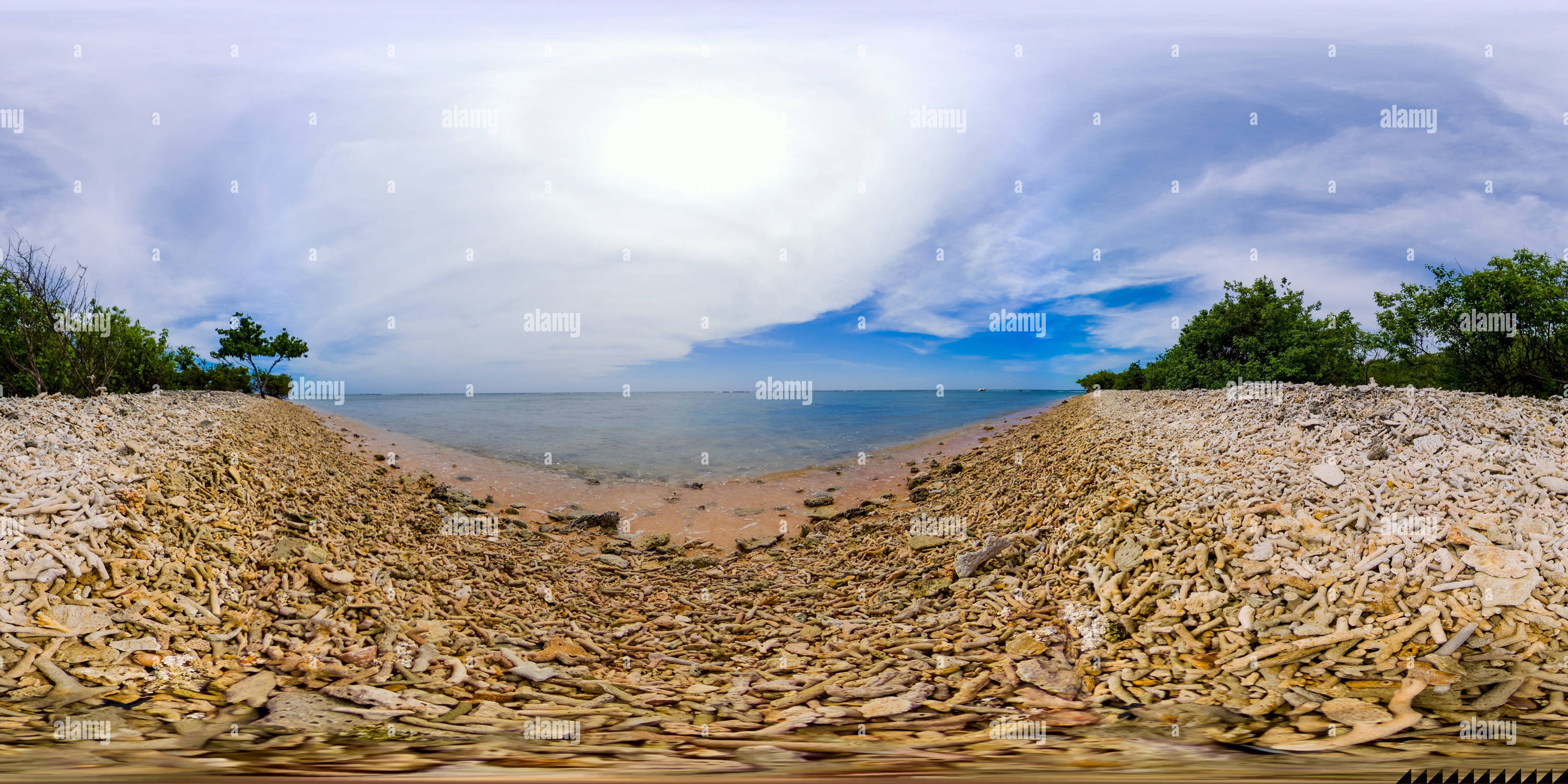360° view of Seascape with beautiful beach in Sri Lanka. 360 panorama ...