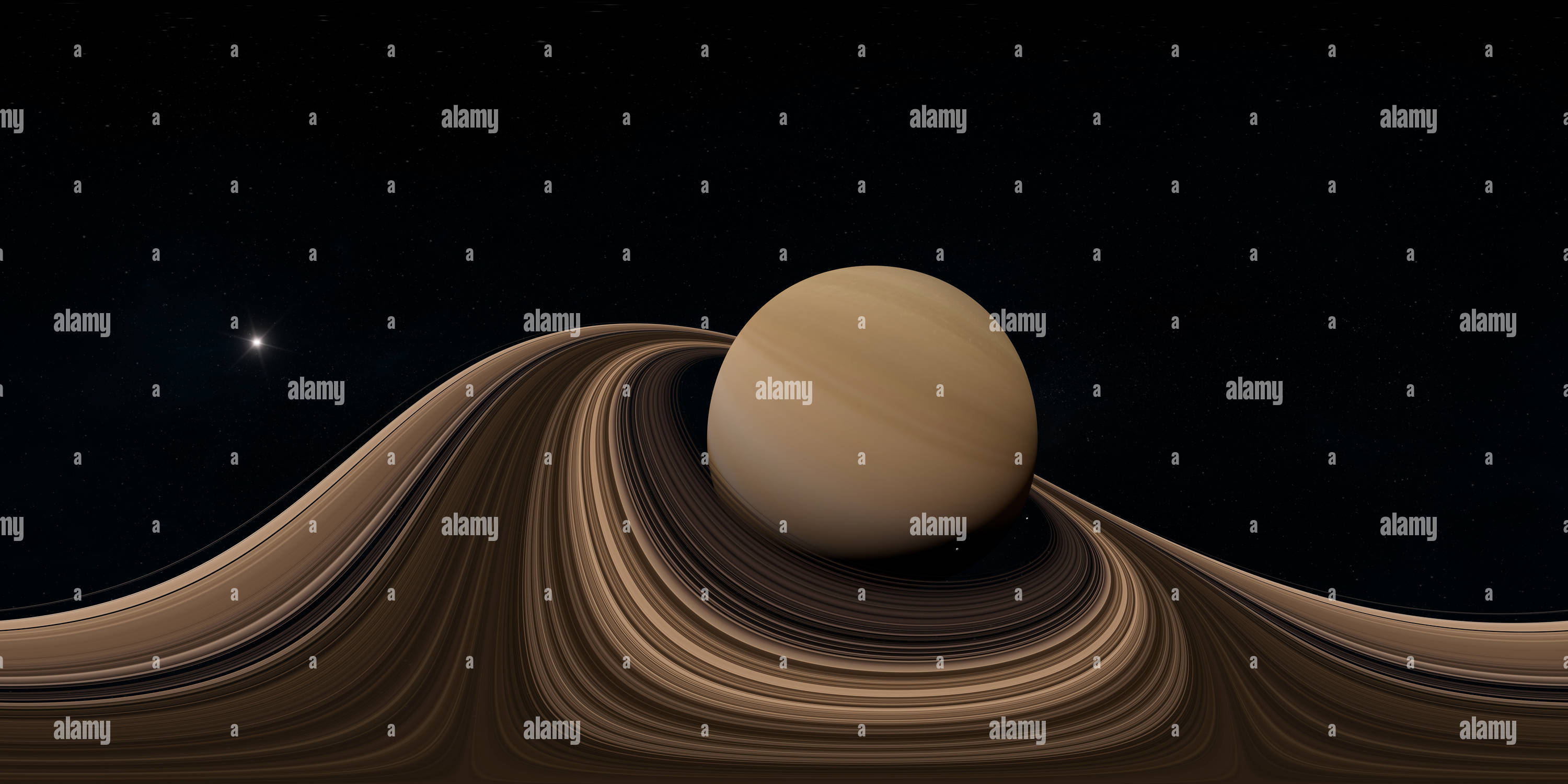 360° view of Saturn (360 Panorama - Alamy