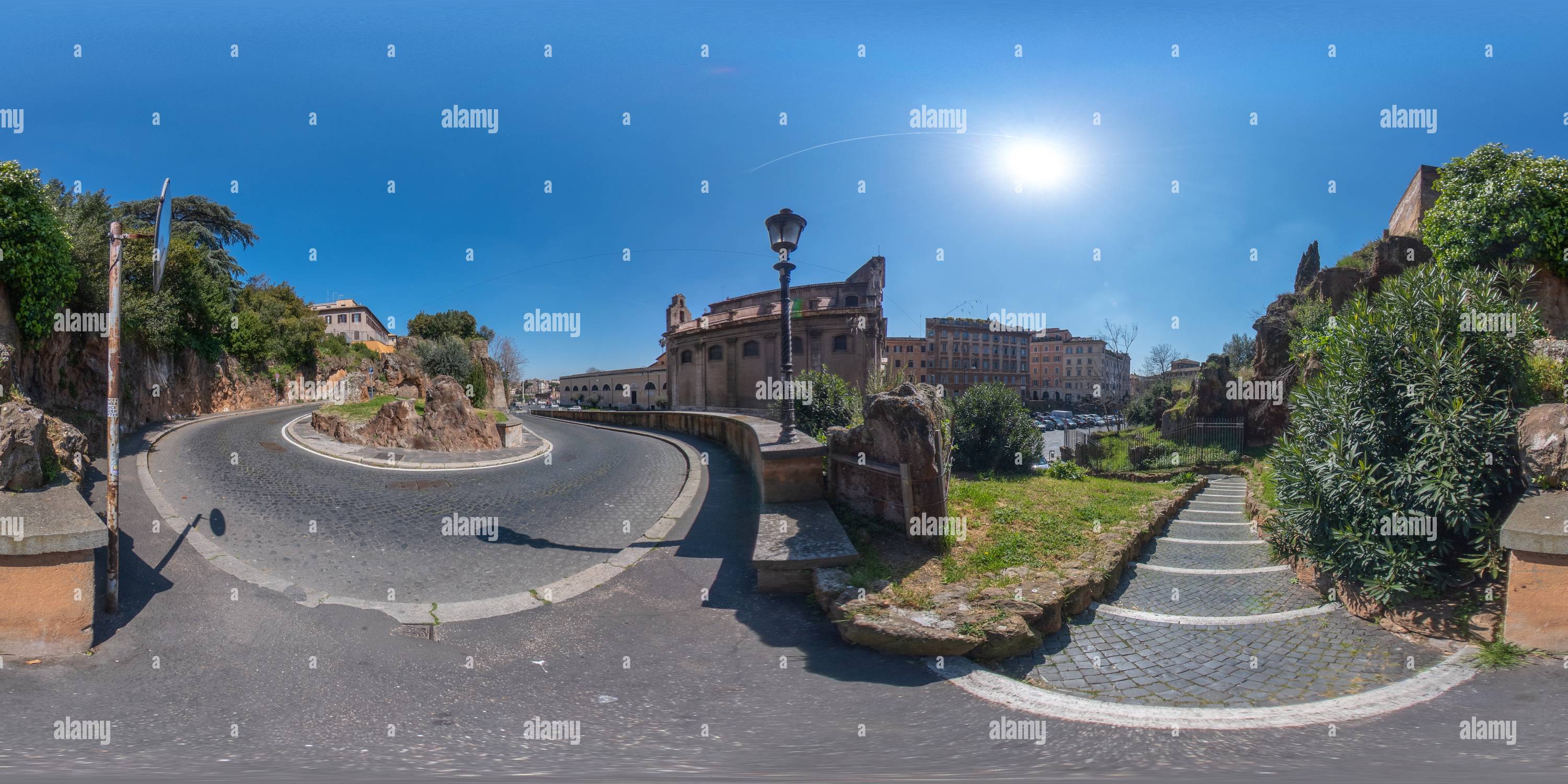360° view of Via Monte Tarpeo to Piazza del Campidoglio, Rome - Alamy