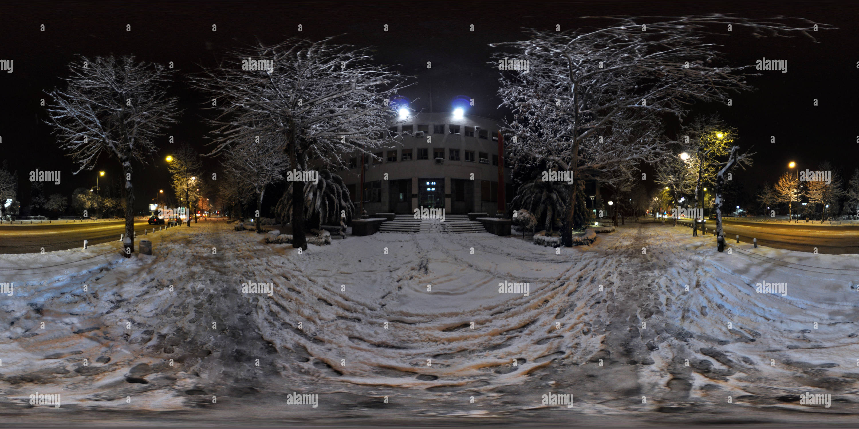 360° view of Podgorica Under Snow - Parliament Of Montenegro - Alamy