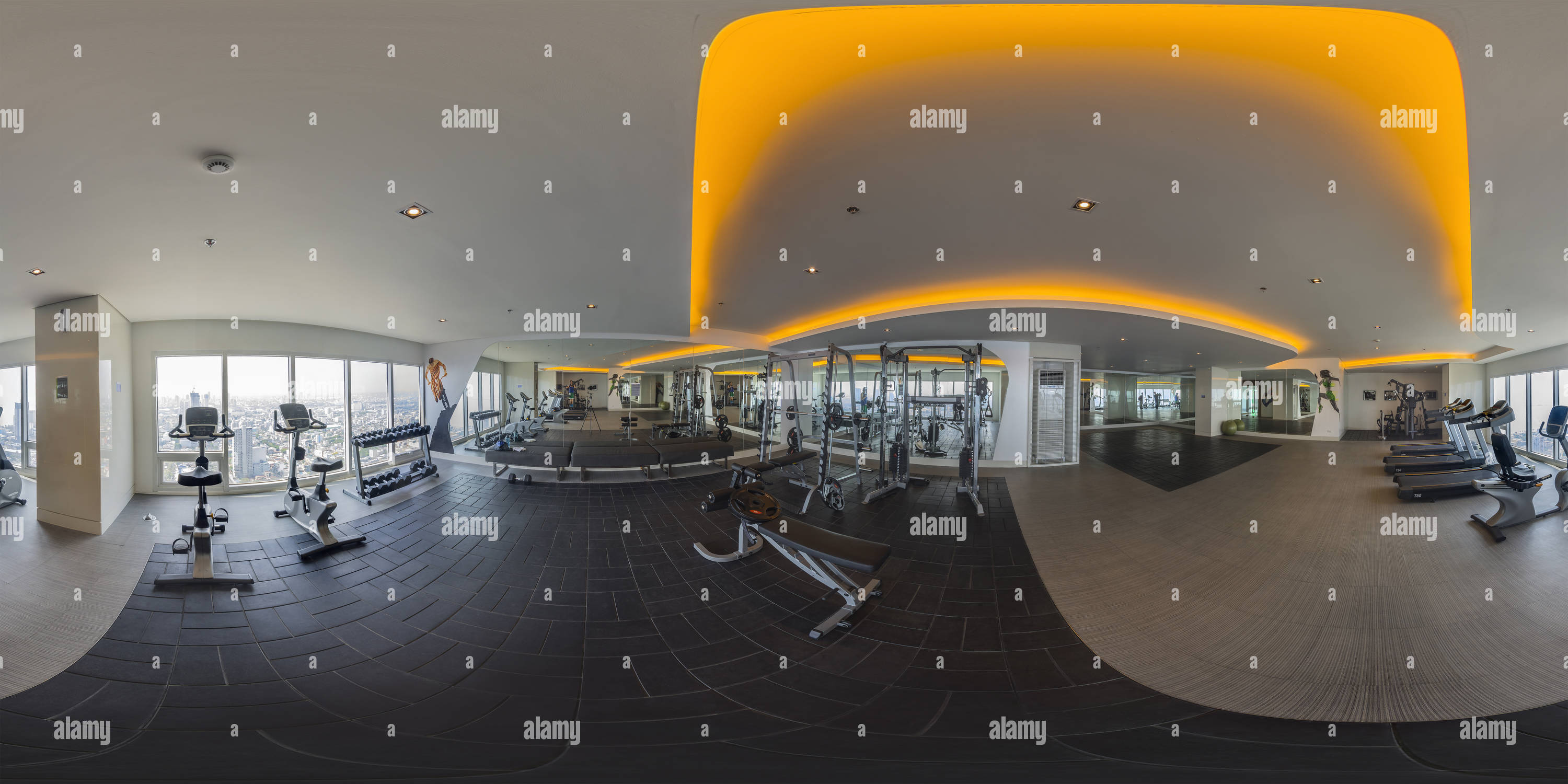 360° view of Upload Gym 8kx4k - Alamy