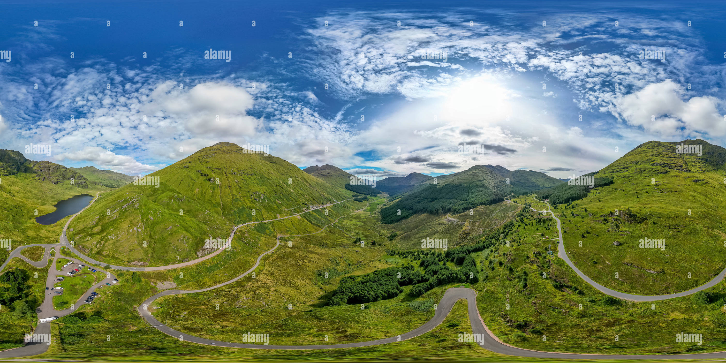 360° view of Rest and be Thankful, Scotland - Alamy