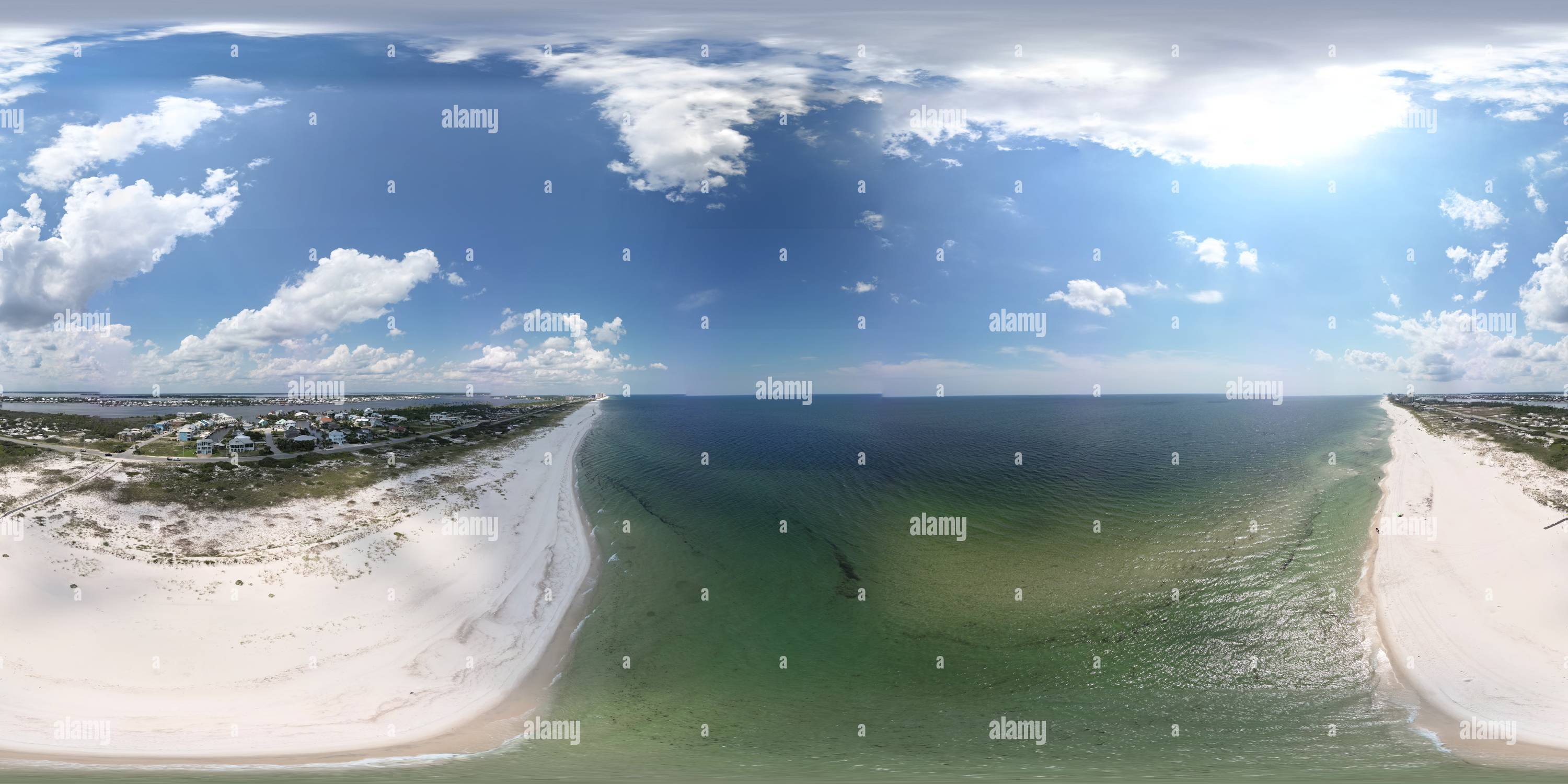 360° view of Above white sandy beach of Perdido Key, Florida - Alamy
