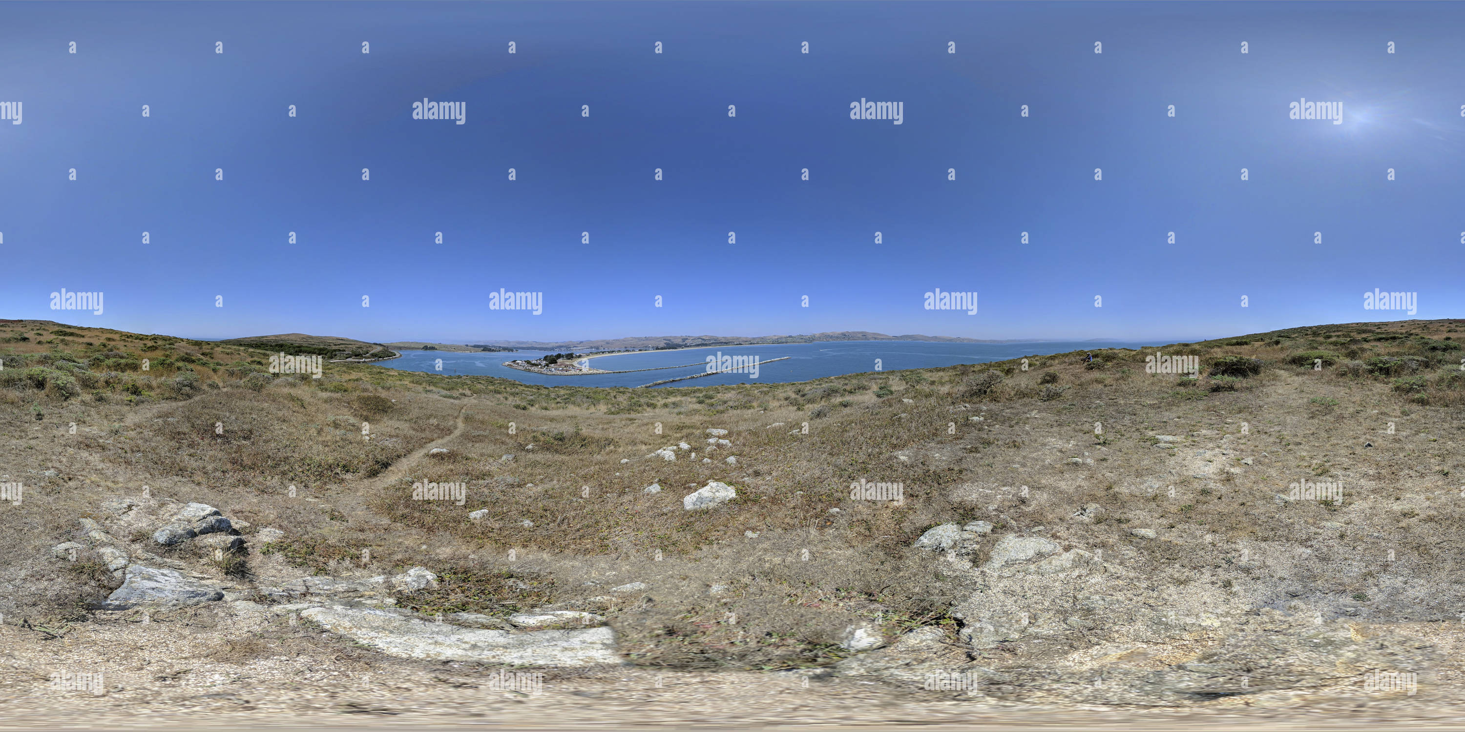 360° view of A 360 spherical panorama of Bodega Head on the coast of ...