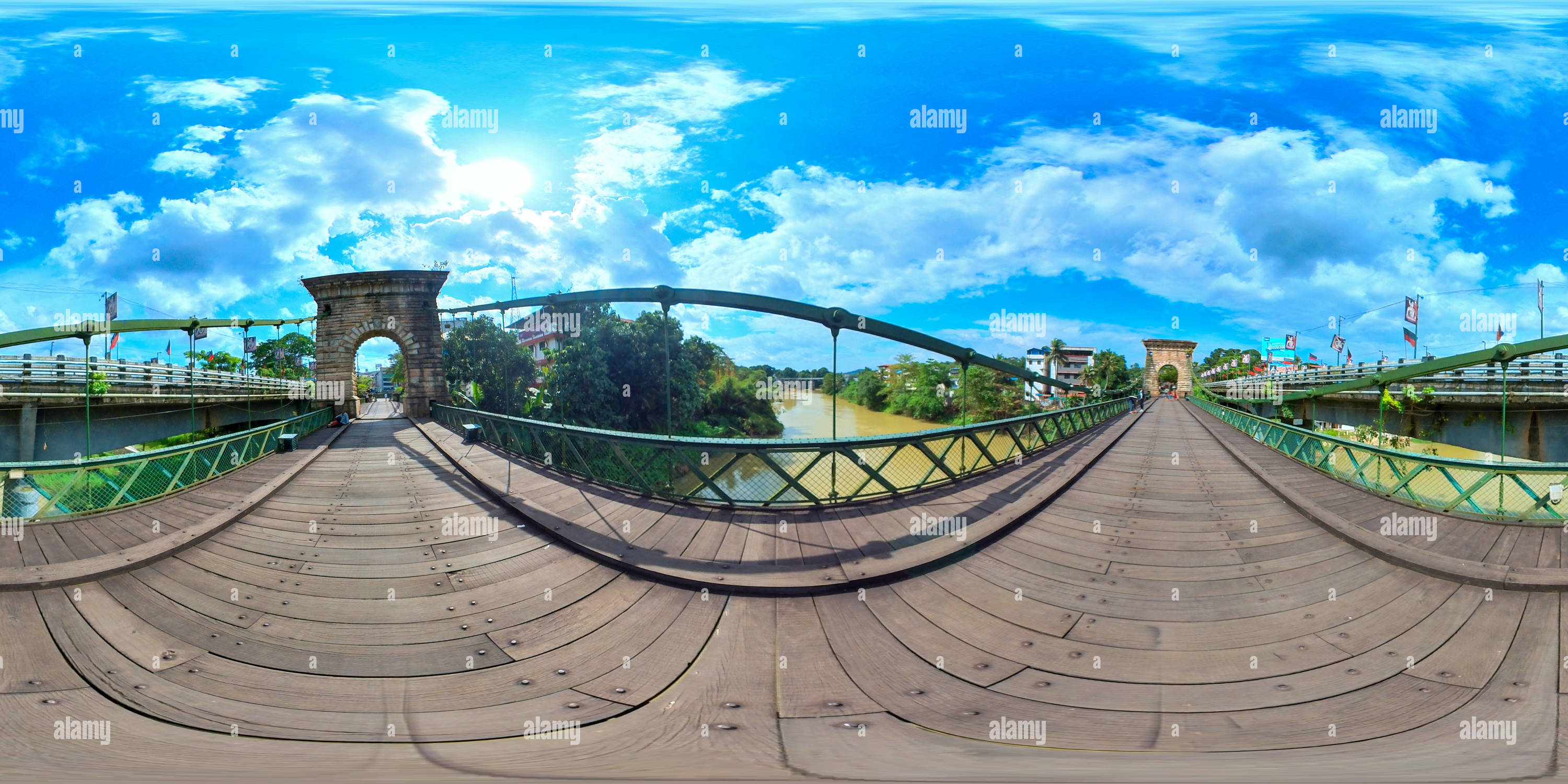 360° view of Punalur heritage bridge 1 - Alamy