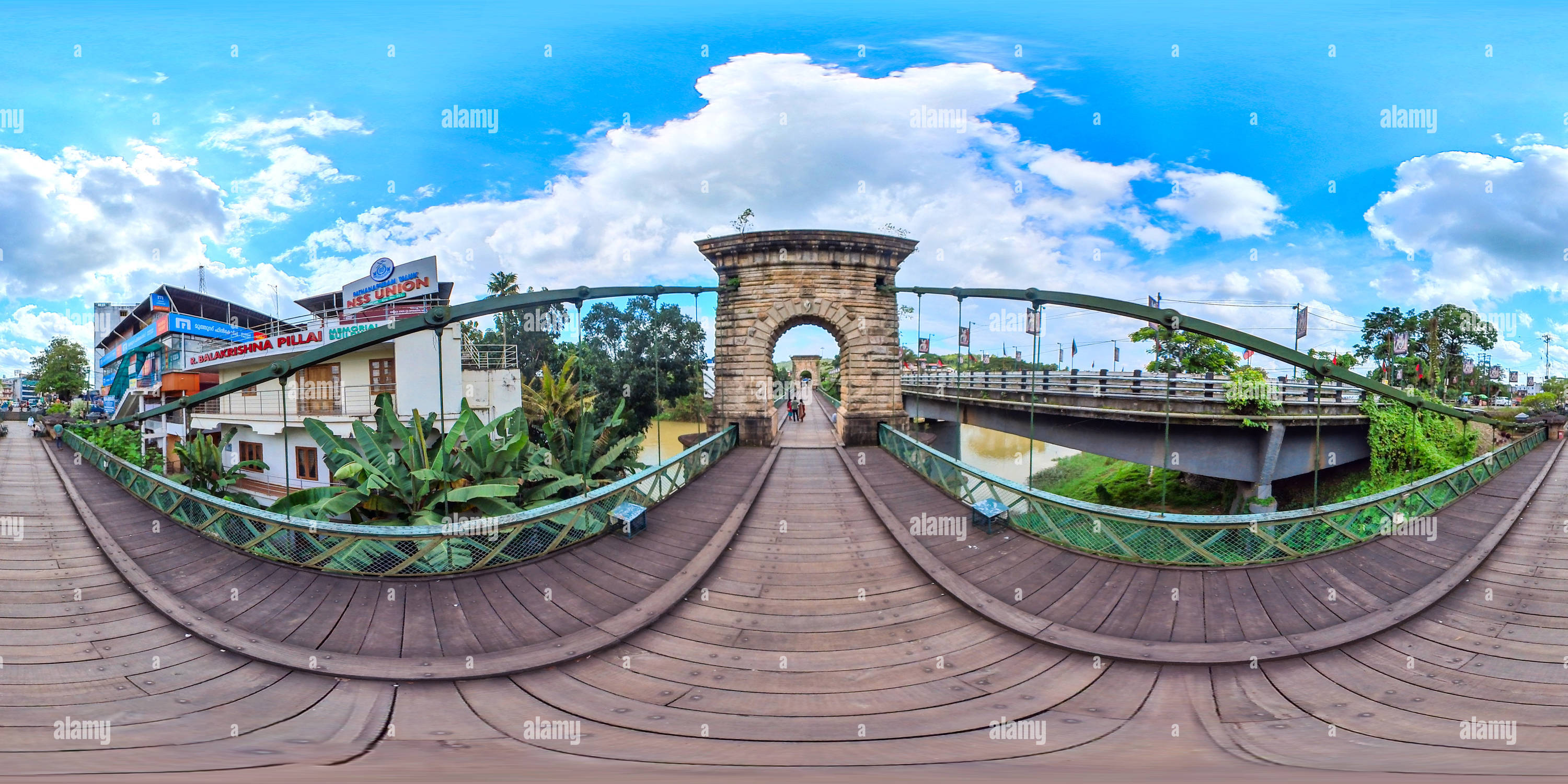 360° view of Punalur heritage bridge 2 - Alamy