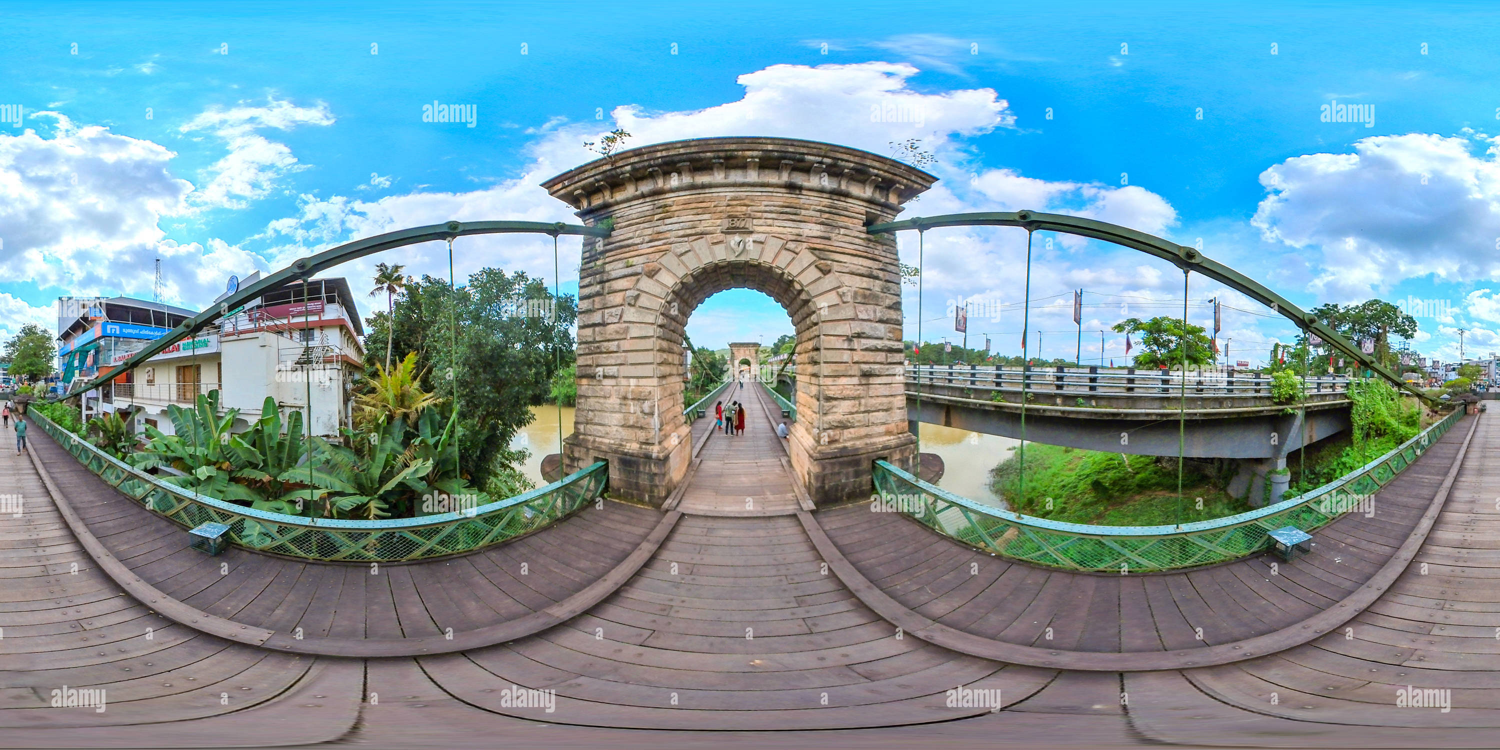 360° view of Punalur heritage bridge 3 - Alamy