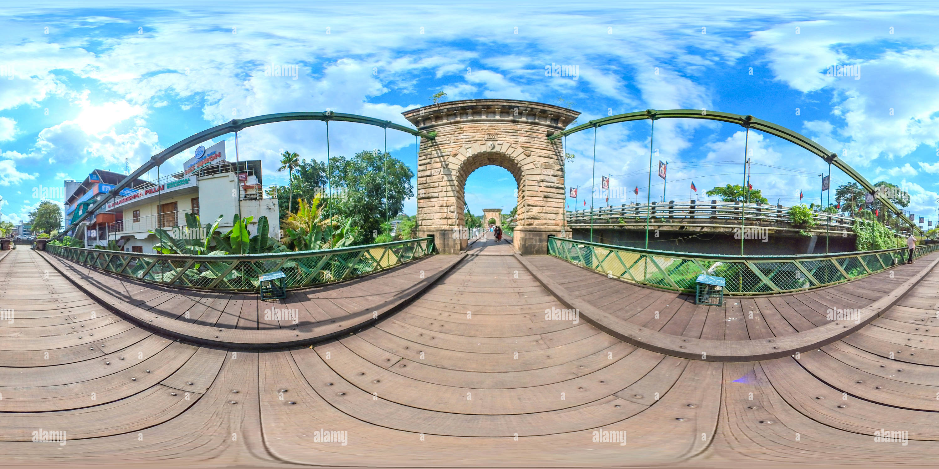 360° view of Punalur heritage bridge 4 - Alamy