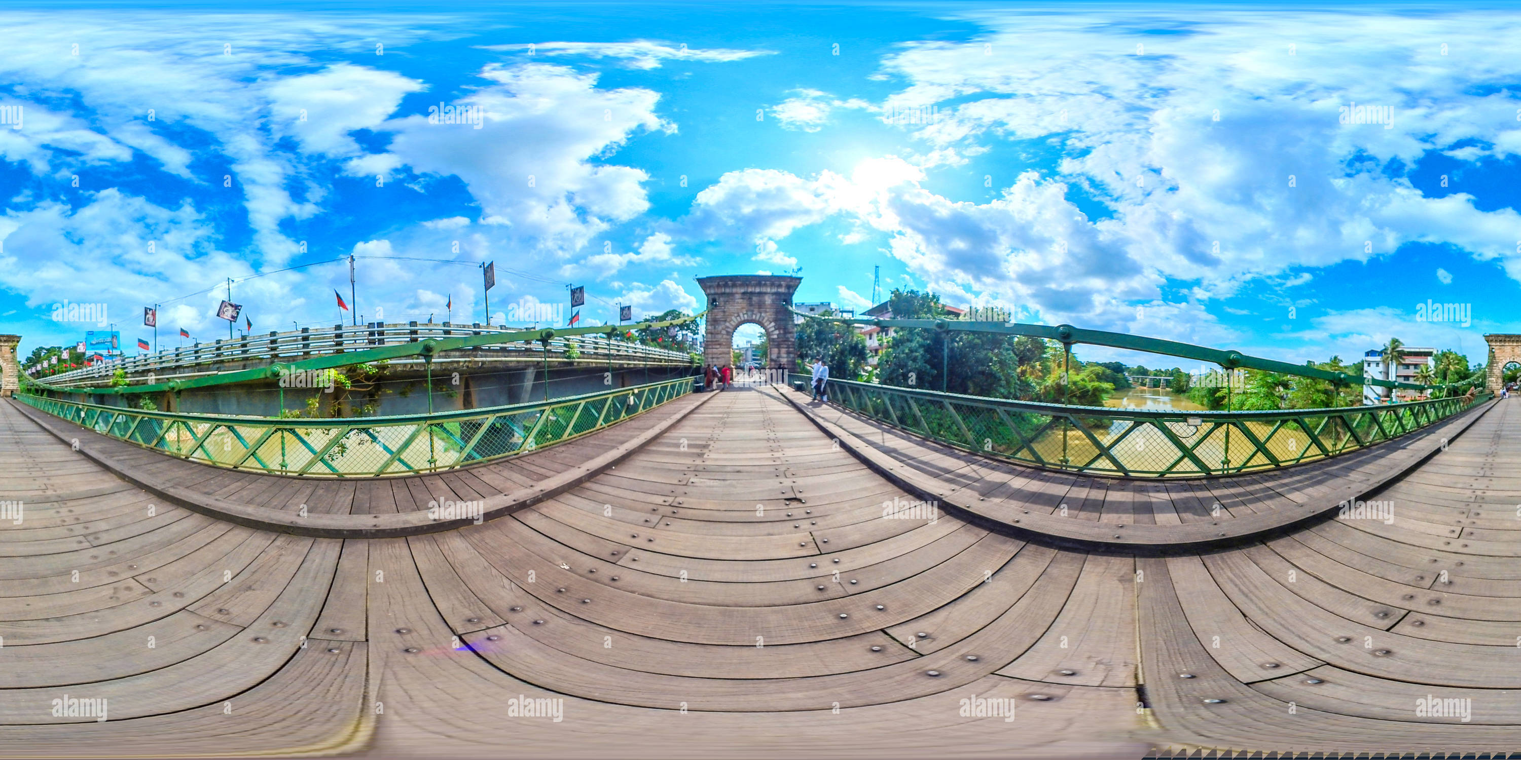 360° view of Punalur heritage bridge 5 - Alamy